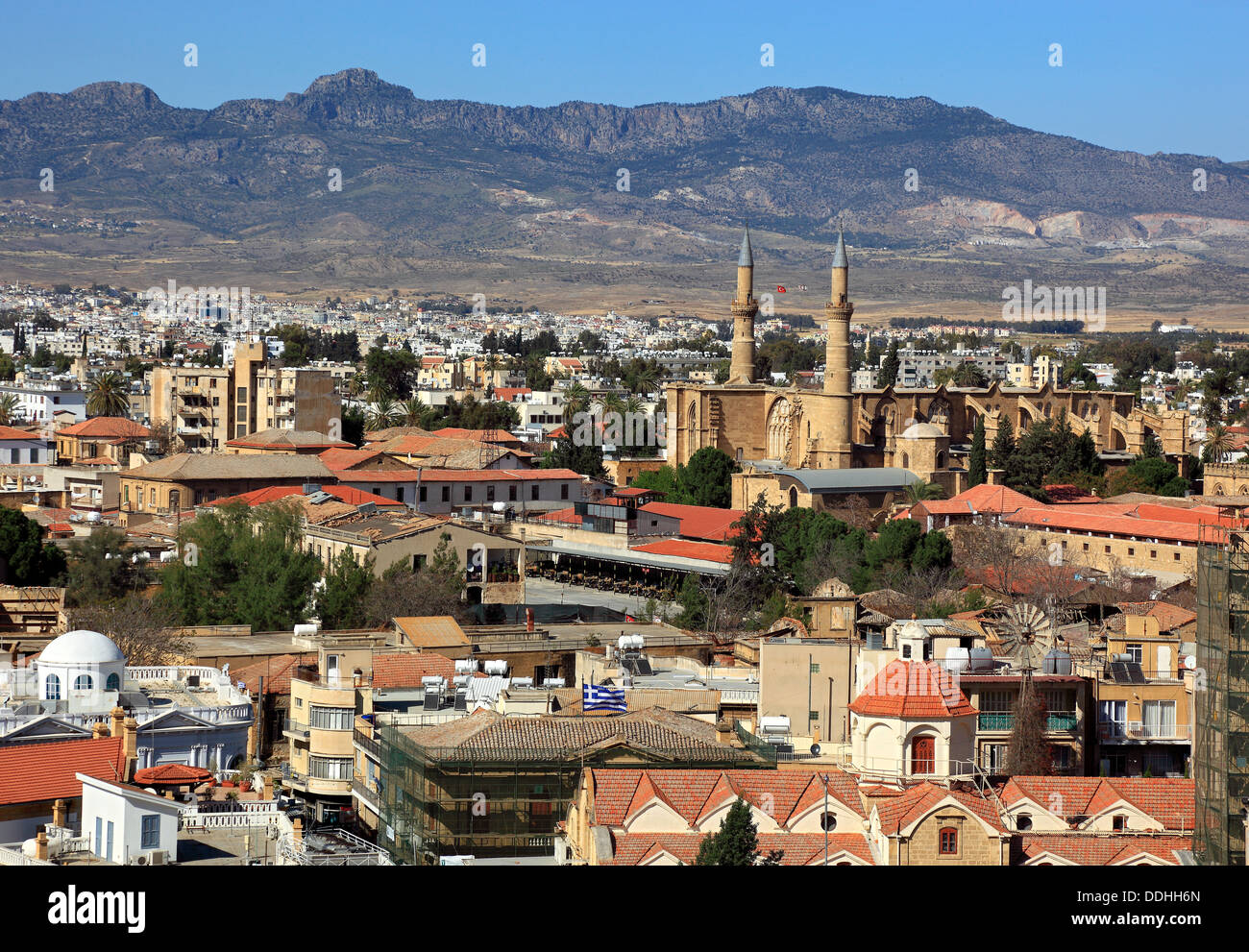 Lefkosa, Lefkosia, town and Selimiye mosque, Northern Cyprus Stock ...