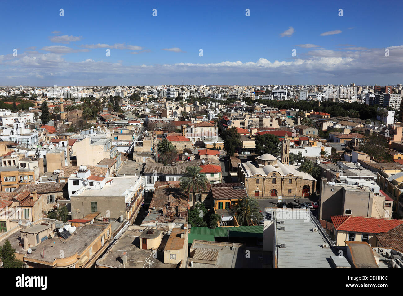 Lefkosia, Nicosia, view to the city and the church Faneromeni ...