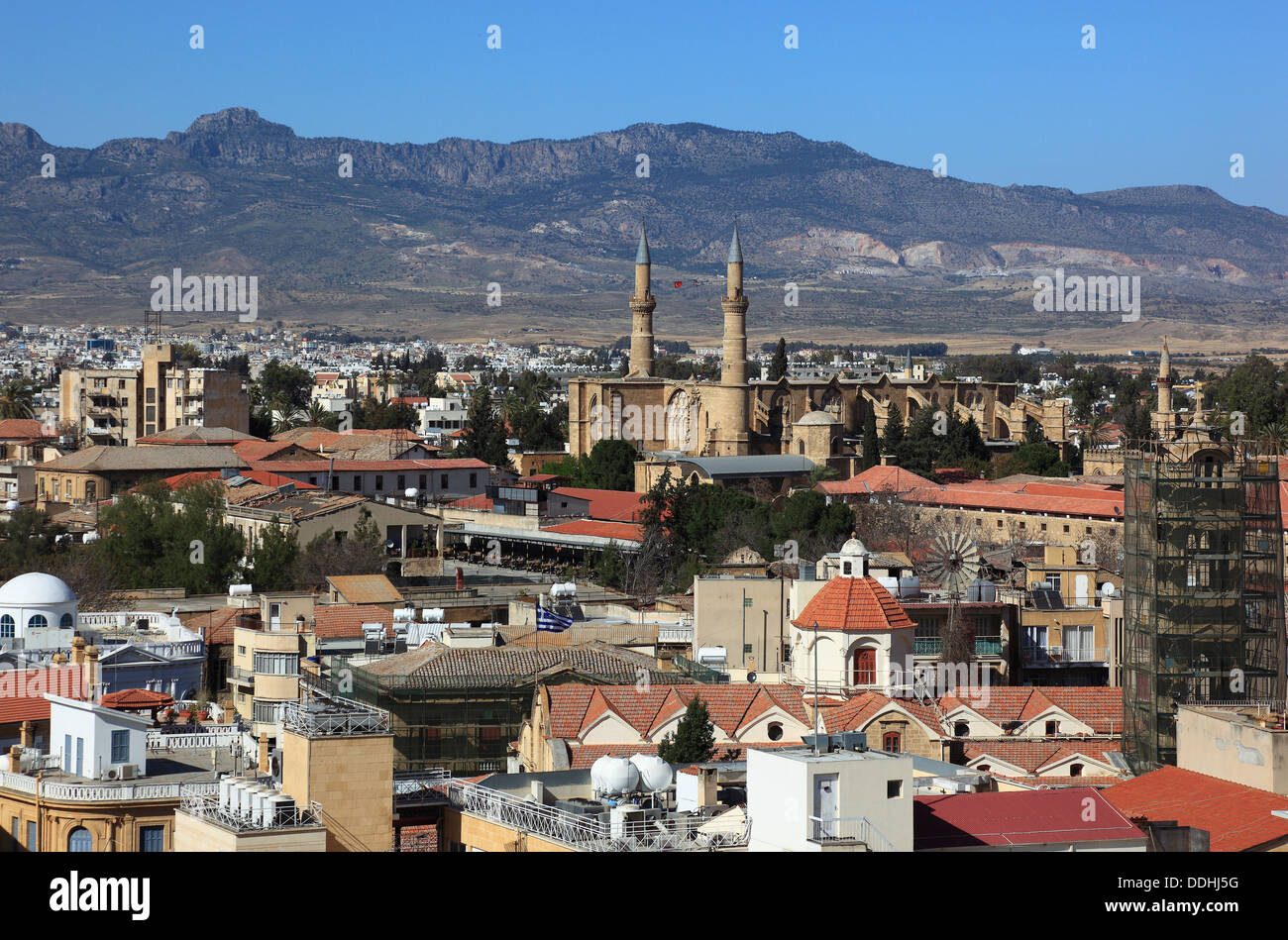 Lefkosa, Lefkosia, Northern Cyprus, city and Selimiye Mosque Stock ...