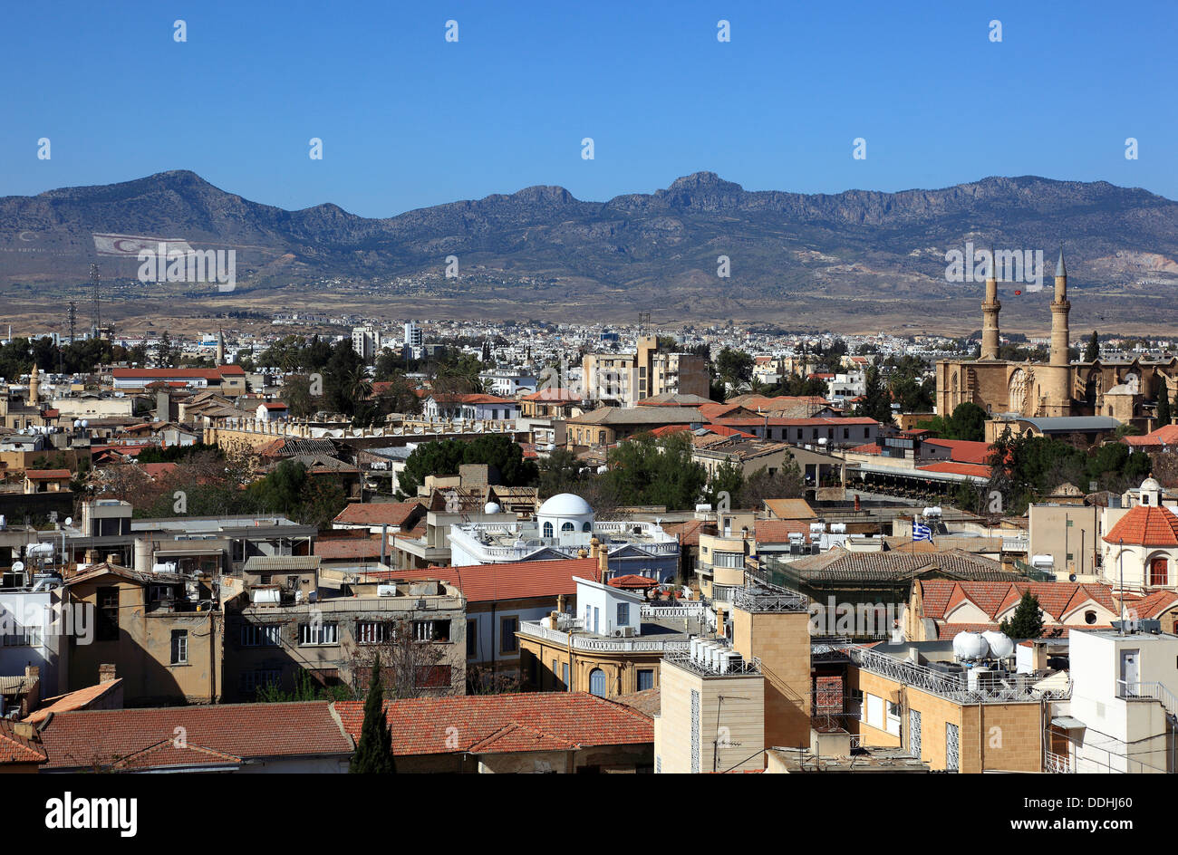 Lefkosa, Lefkosia, Northern Cyprus, city and Selimiye Mosque Stock ...