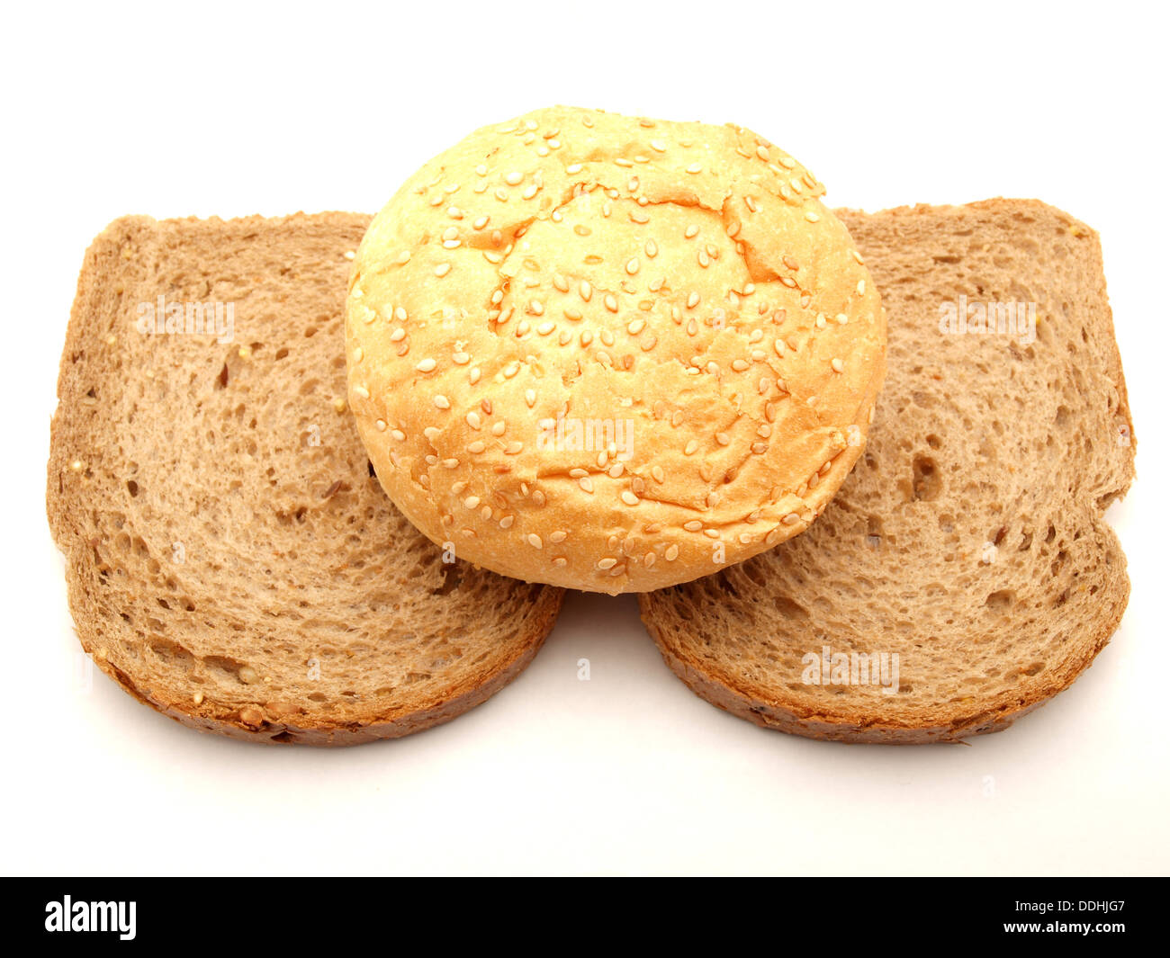 Bread on a white background Stock Photo - Alamy