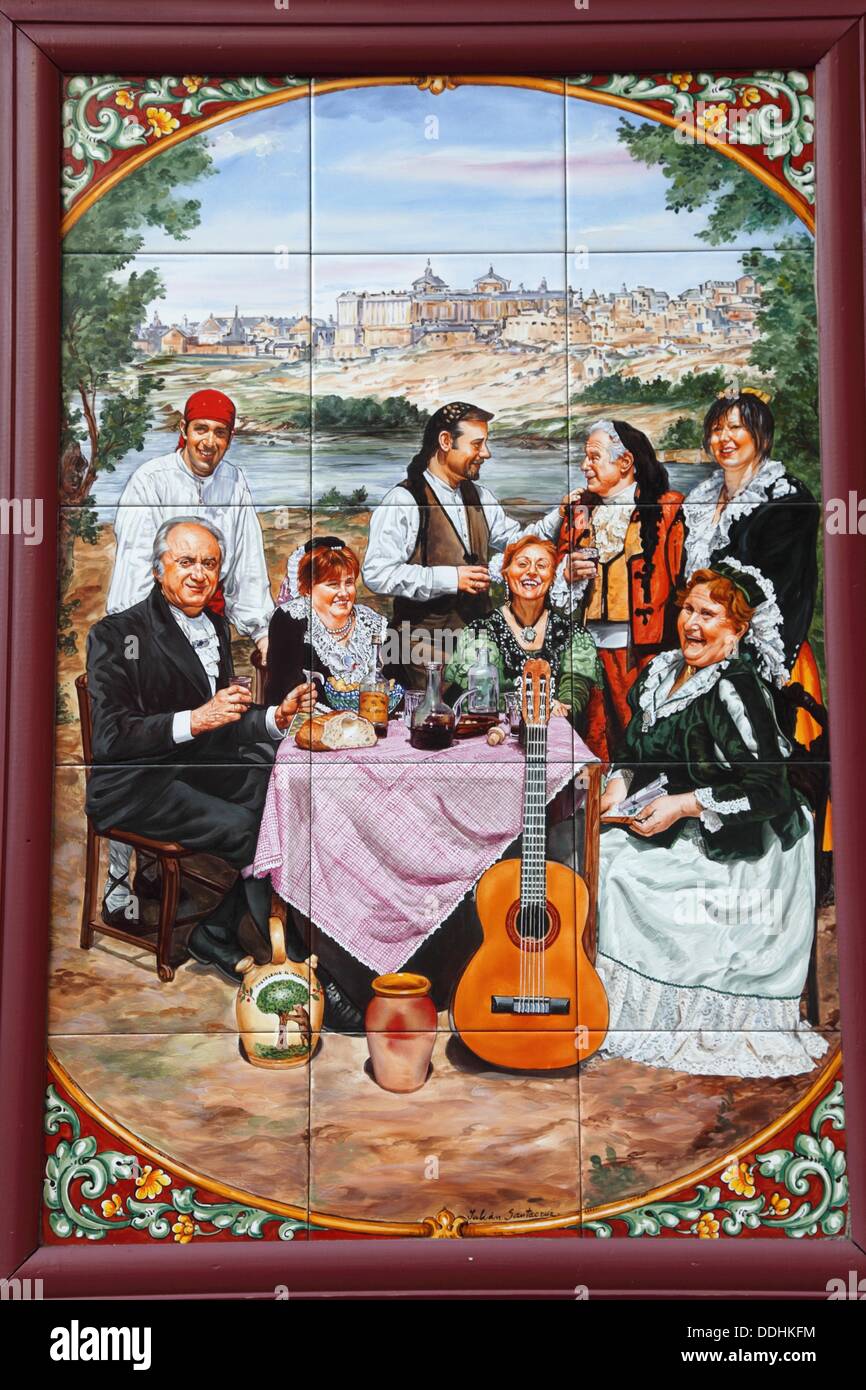 Portraits of the time printed on ceramic, Madrid, Spain, Europe Stock ...