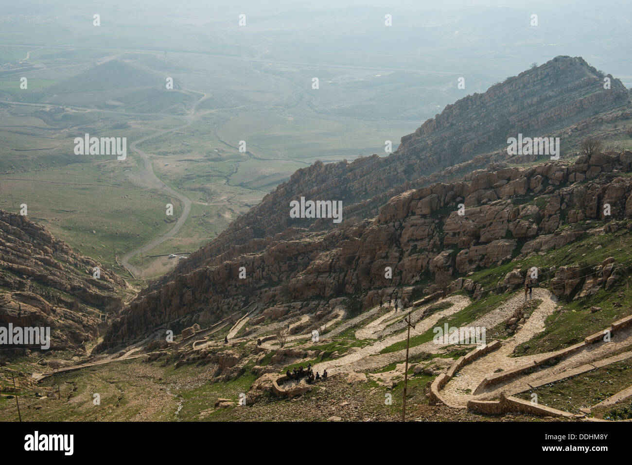 Serpentine road leading to the Syrian-Orthodox Mar Mattai monastery, St ...