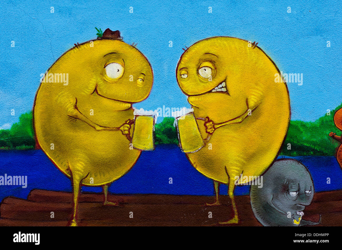 Bavaria variegated wall paintings wall painting walls wall yellow hi ...