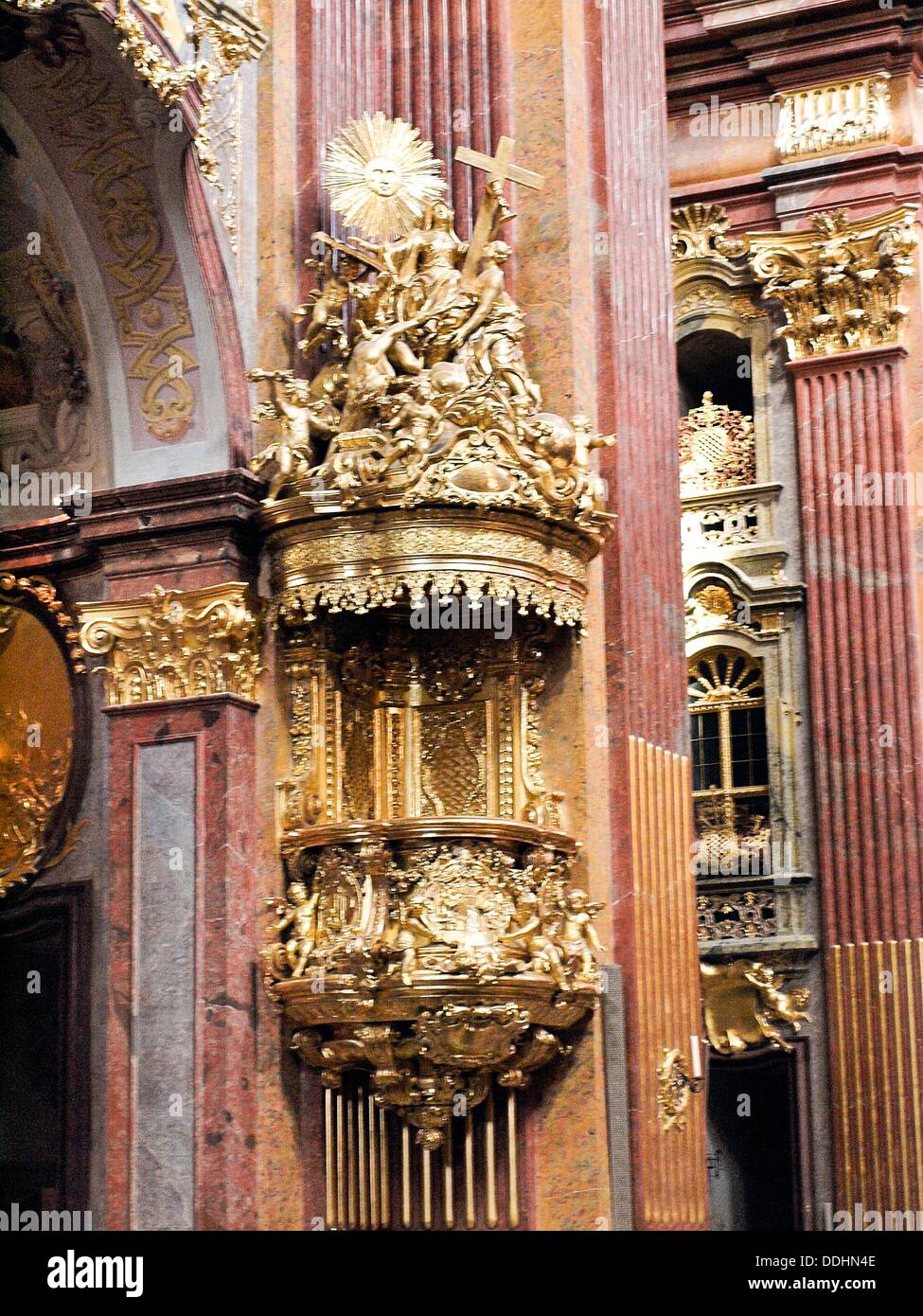Baroque pulpit in chapel abbey hi-res stock photography and images - Alamy