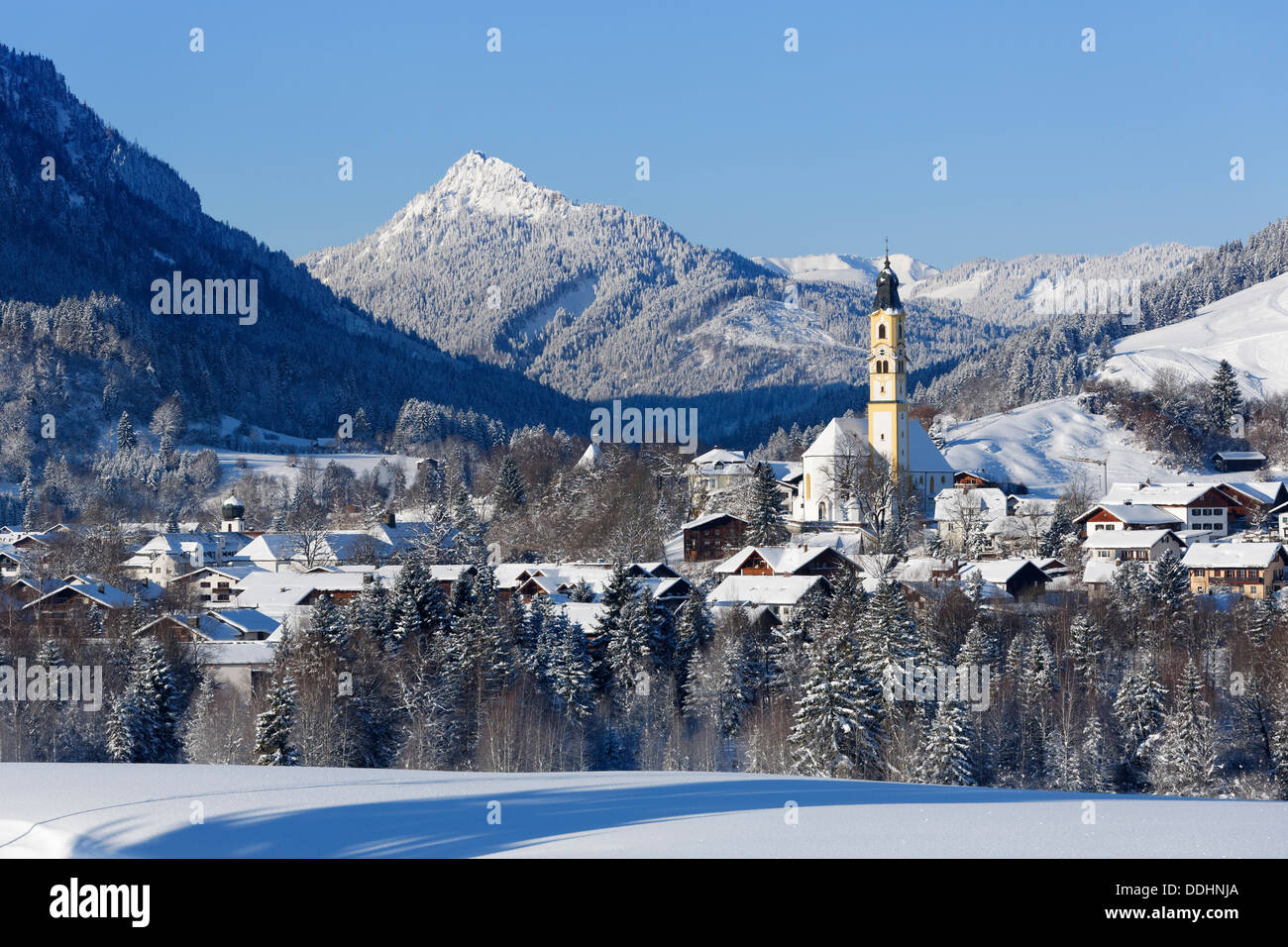 Germany, Bavaria, View of Pfronten village Stock Photo - Alamy