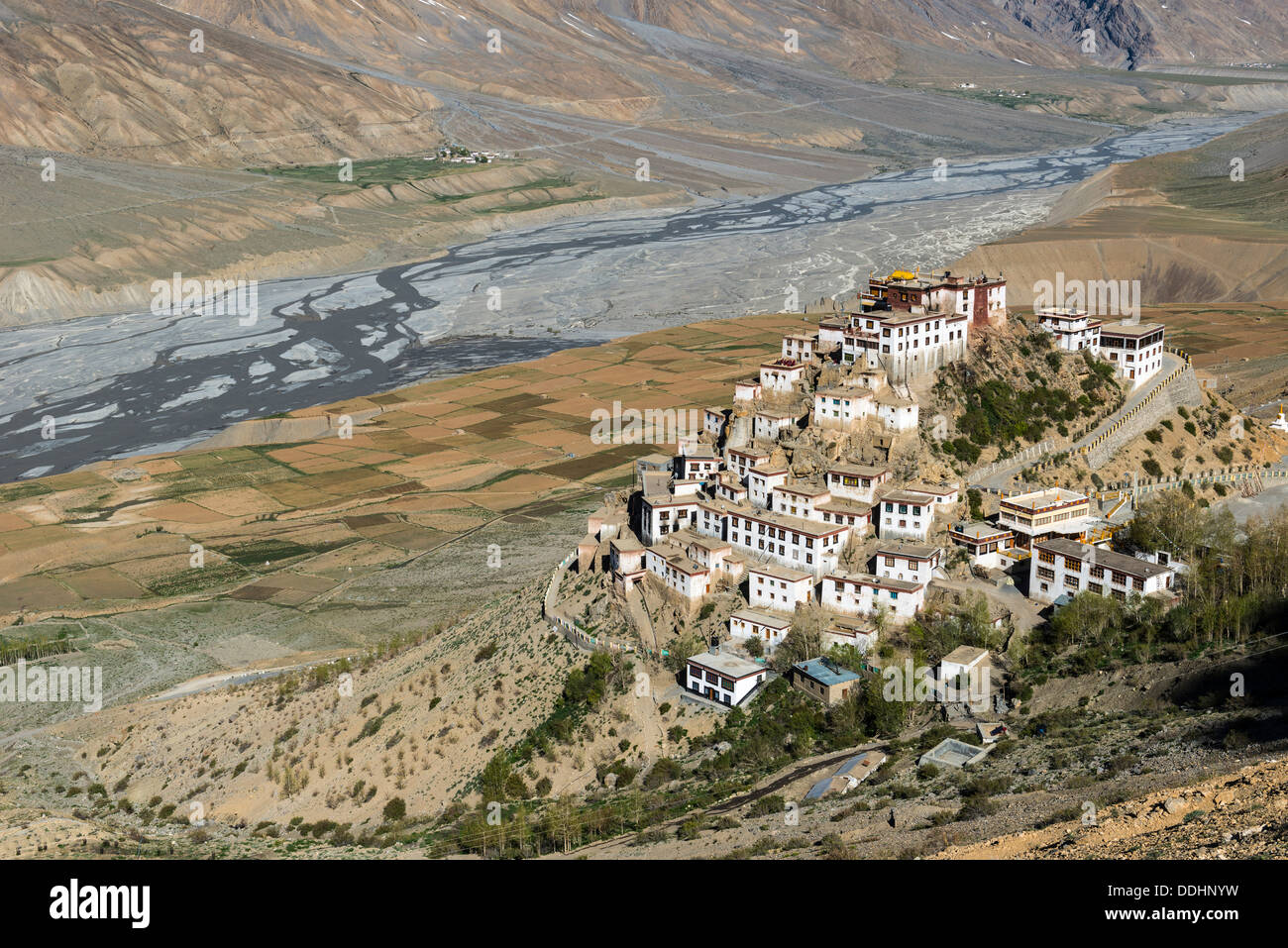 Key Monastery or Key Gompa, a Tibetan Buddhist monastery located on top ...