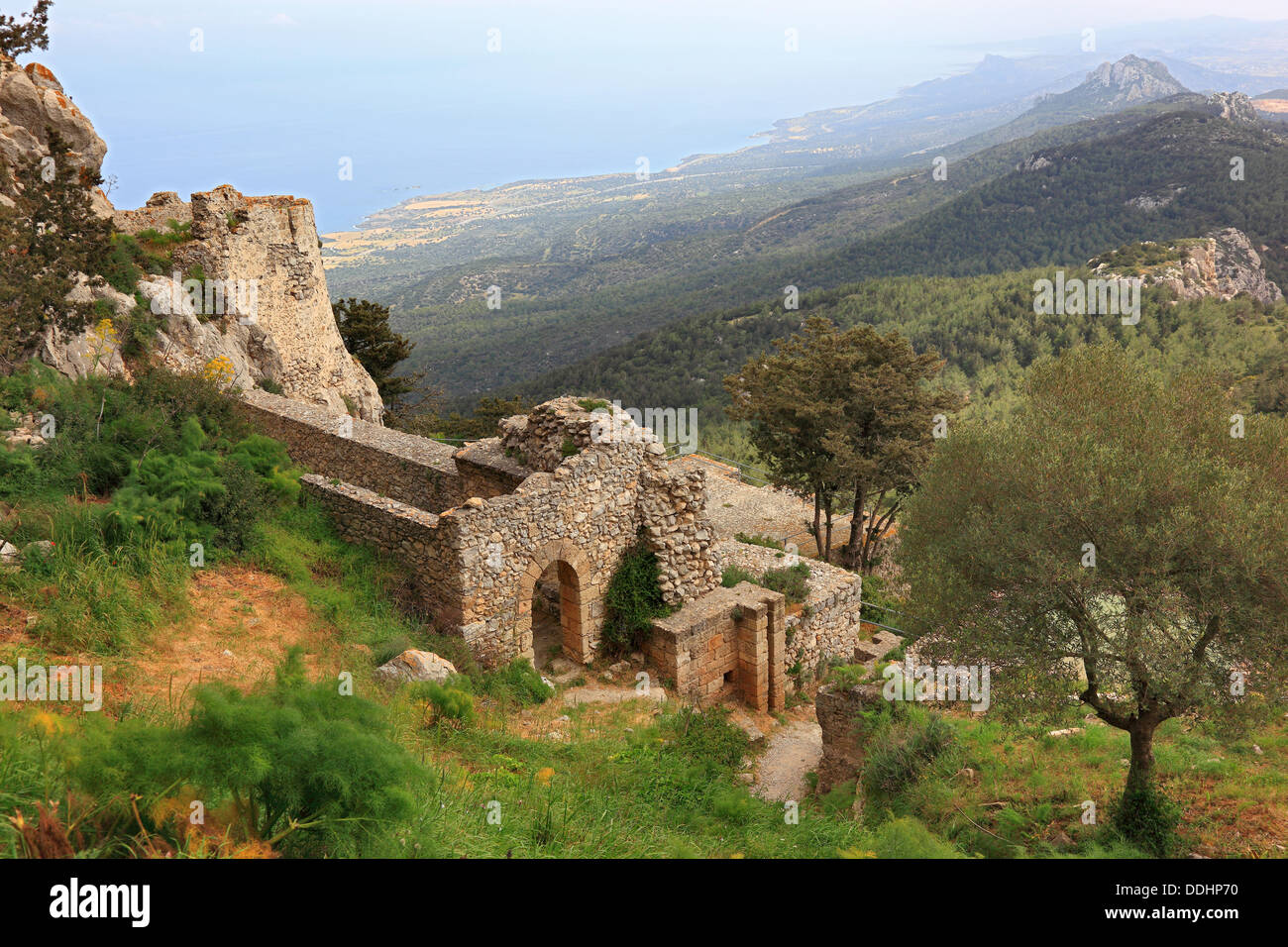 Remains of the castle of Kantara in Kantara Forest mountains, Northern ...