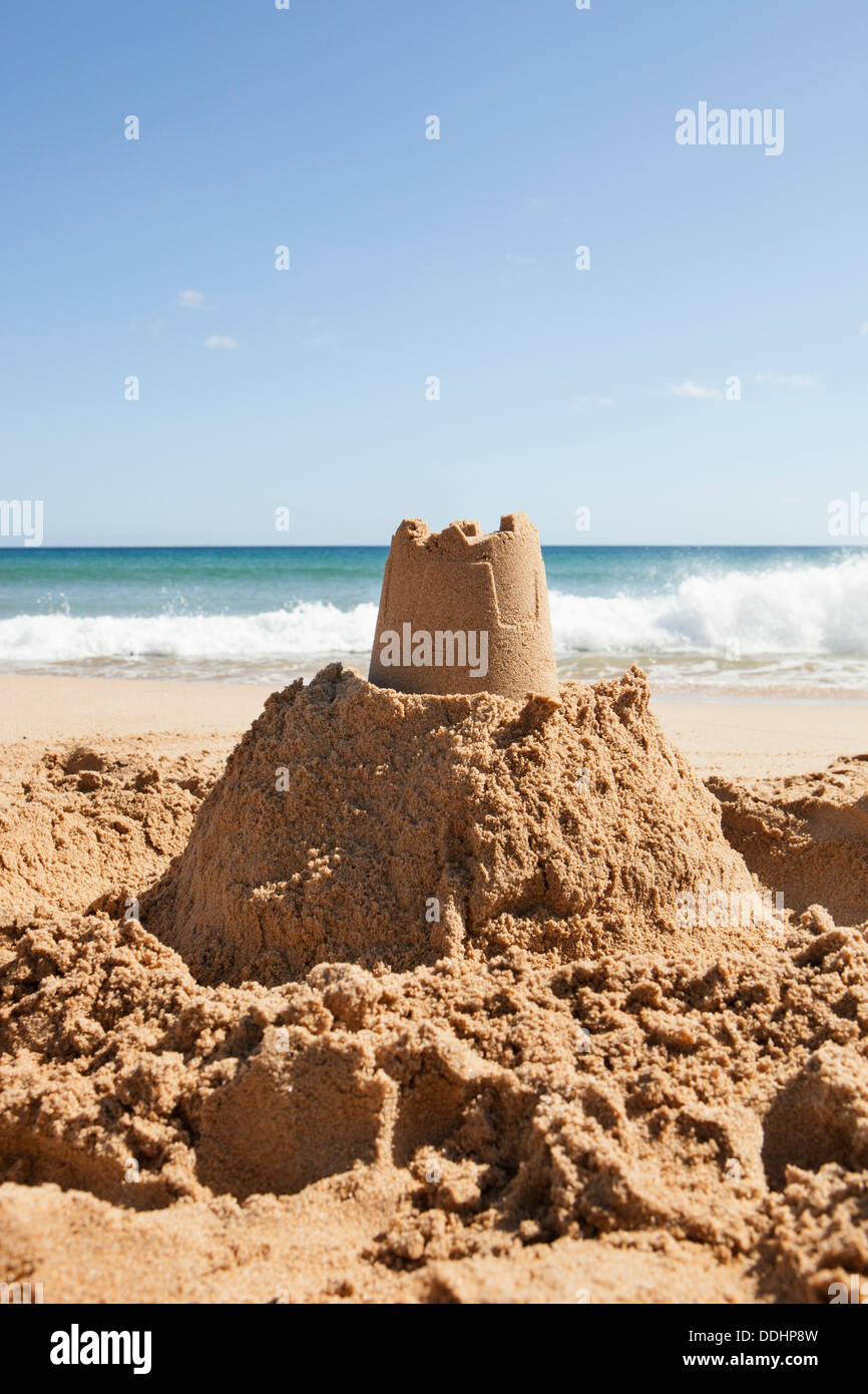Portugal, View of sand castle at beach Stock Photo - Alamy