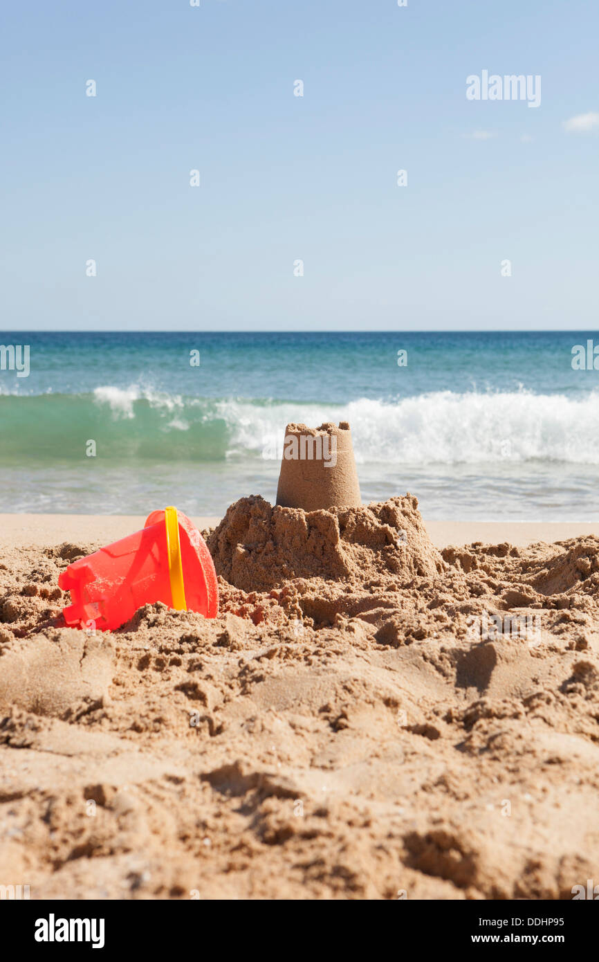 Portugal, View of sand castle at beach Stock Photo - Alamy