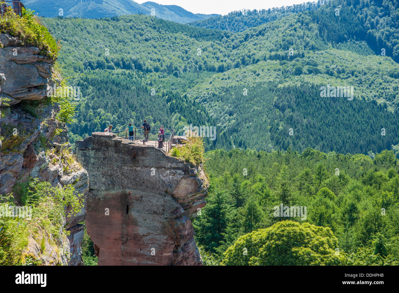 Viewing platform at Burg Fleckenstein Castle or Château du Fleckenstein ...