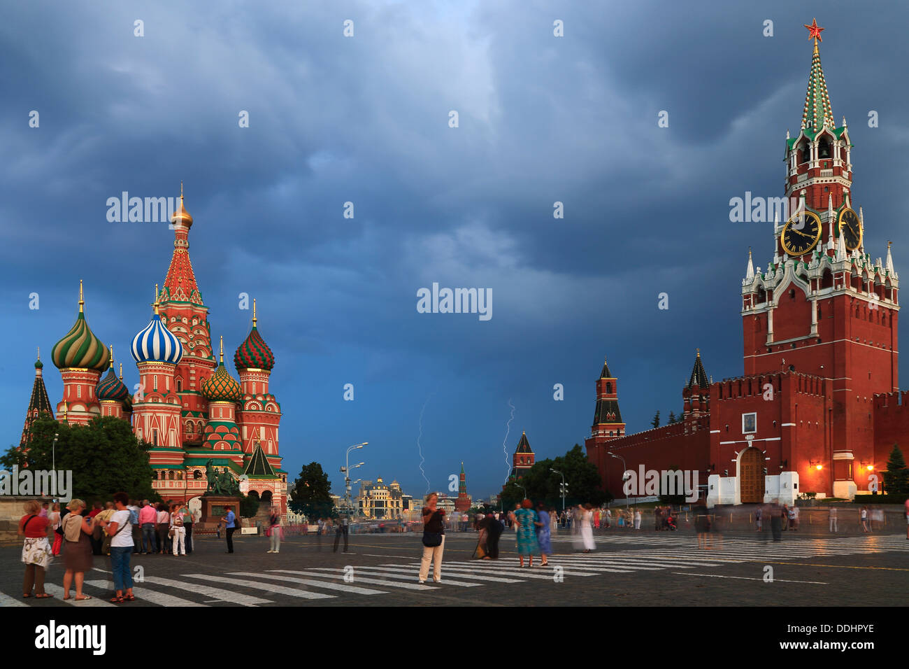 Krasnaya Ploshchad or Red Square with the Kremlin and St. Basil's ...