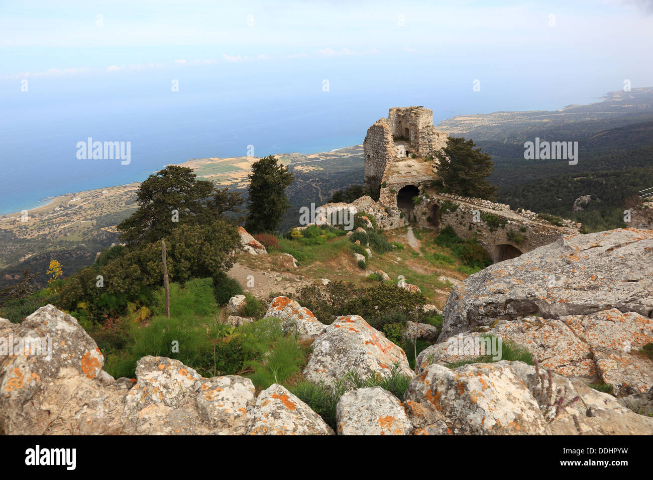 Remains of the castle of Kantara in Kantara Forest mountains, Northern ...