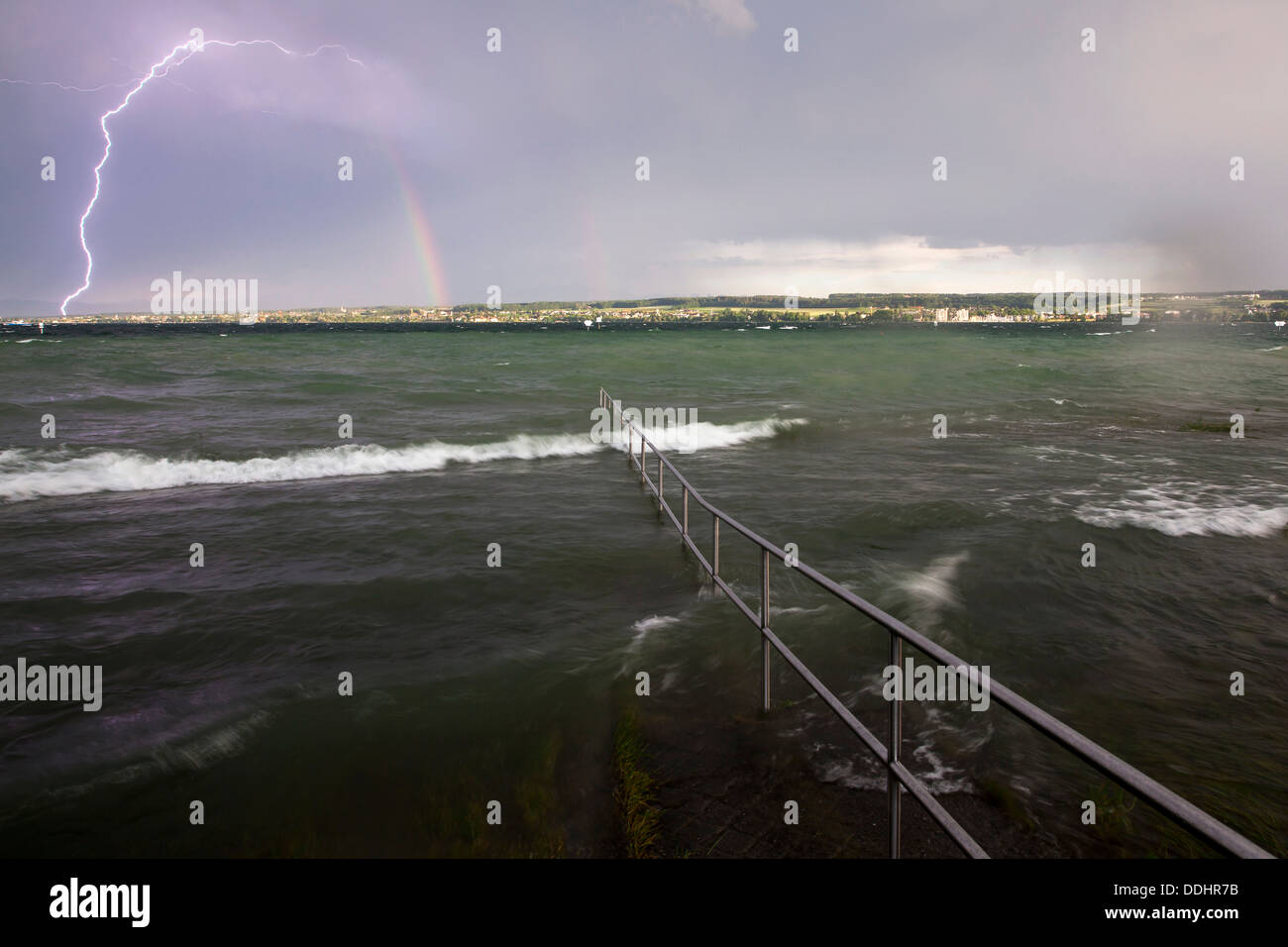 Thunderstorm and evening light on Lake Constance Stock Photo - Alamy