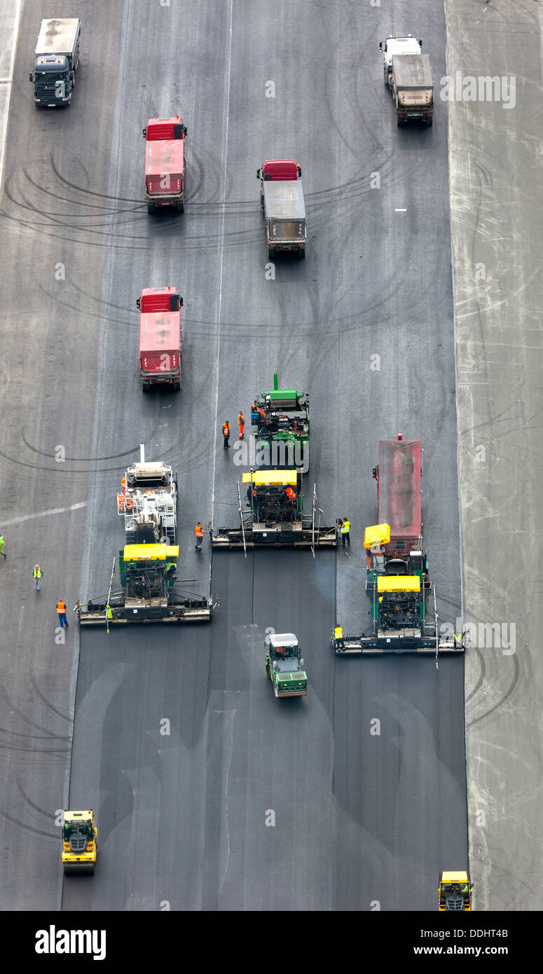 Paderborn Airport, construction work on the runway, construction ...