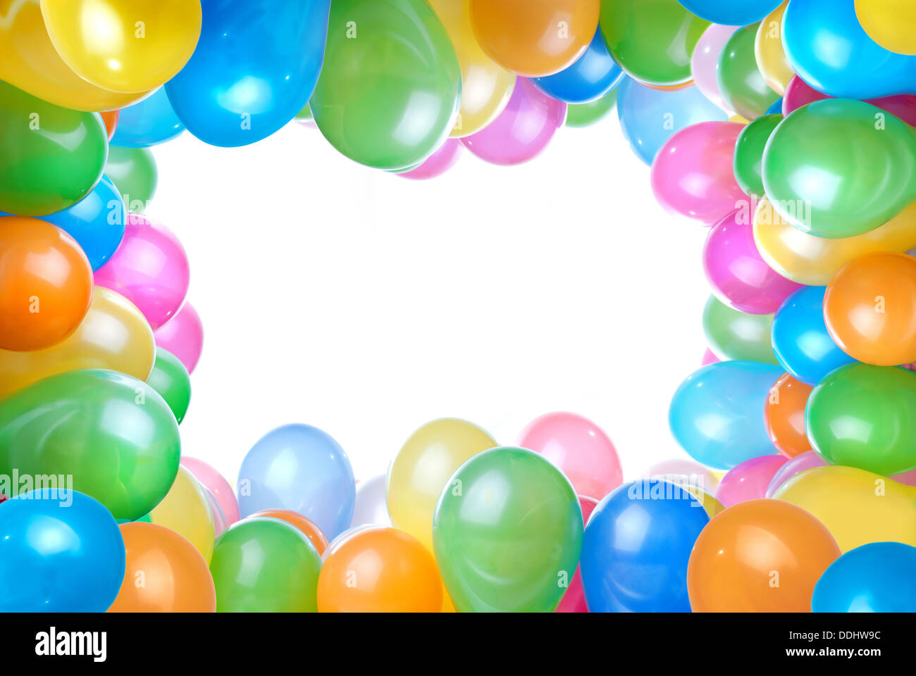 frame from color balloons isolated on white Stock Photo - Alamy