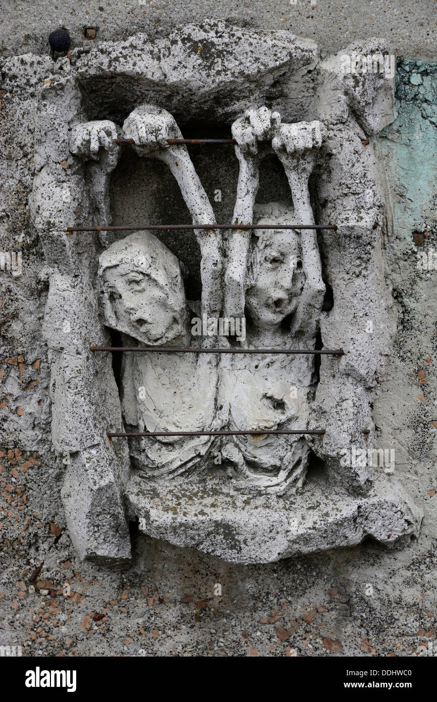 Plaque commemorating the shipyard workers of the former Gdansk Shipyard ...