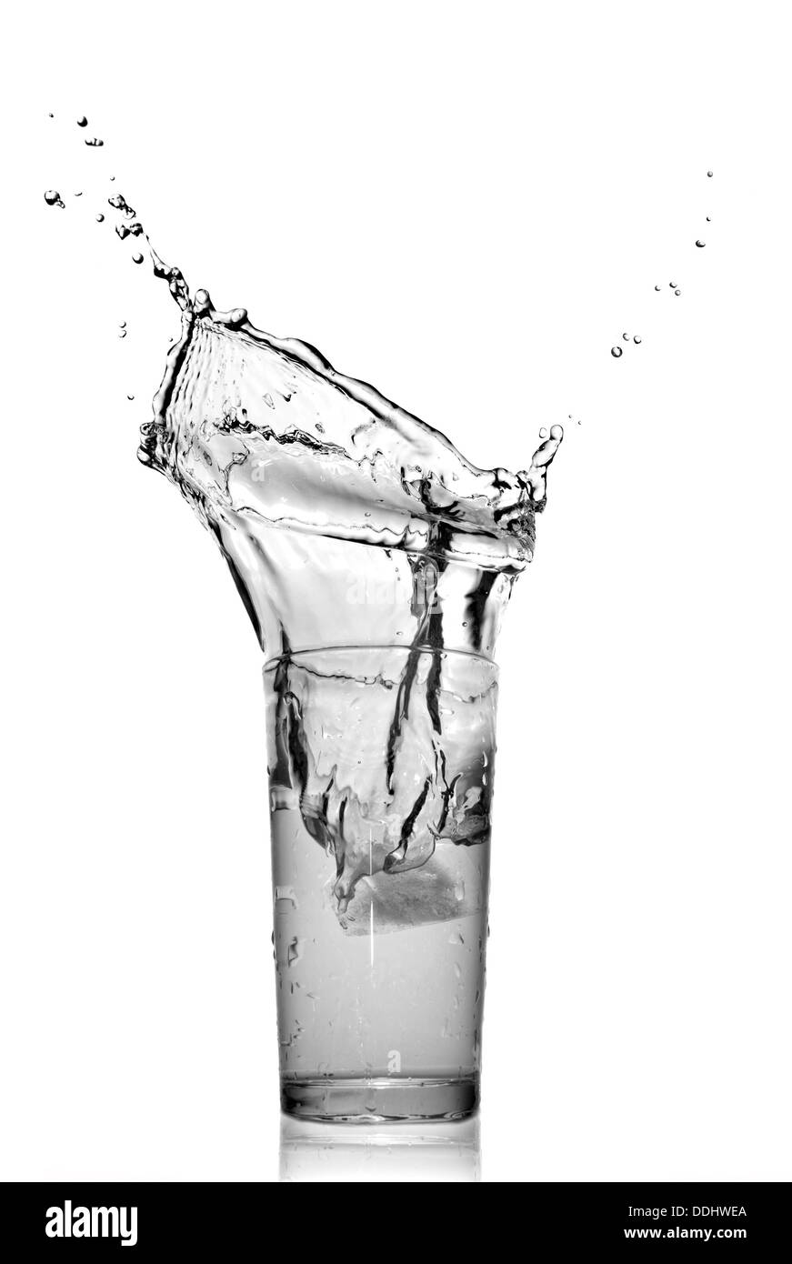 water splash in glass isolated on white Stock Photo - Alamy