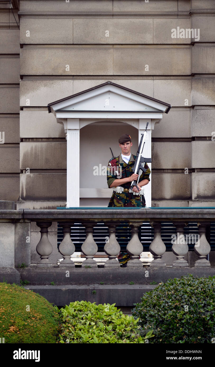 Royal soldier, guard patrolling in front of a guard house, Royal Palace ...