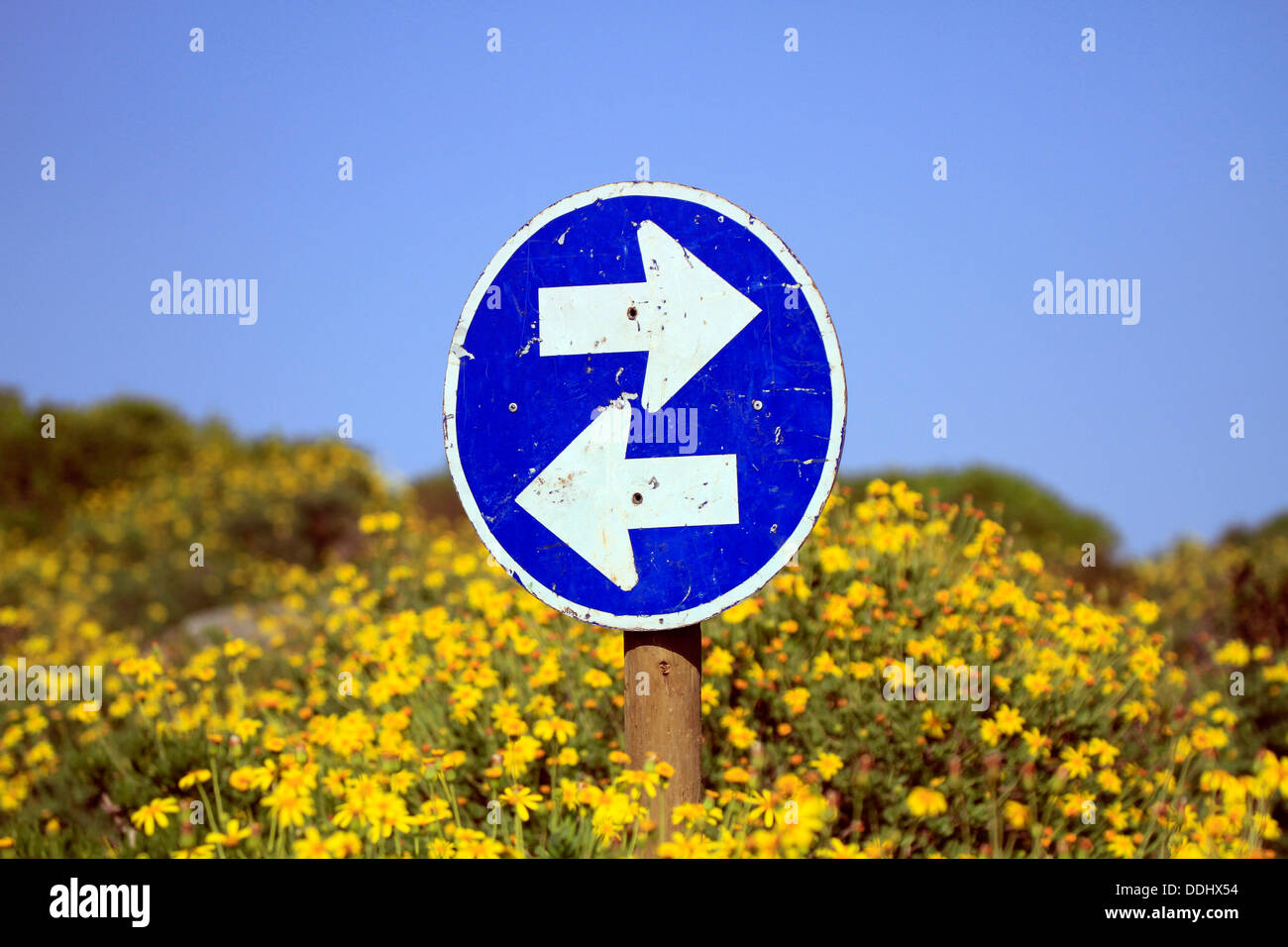 Direction sign in West Coast National Park, Langebaan, Western Province ...