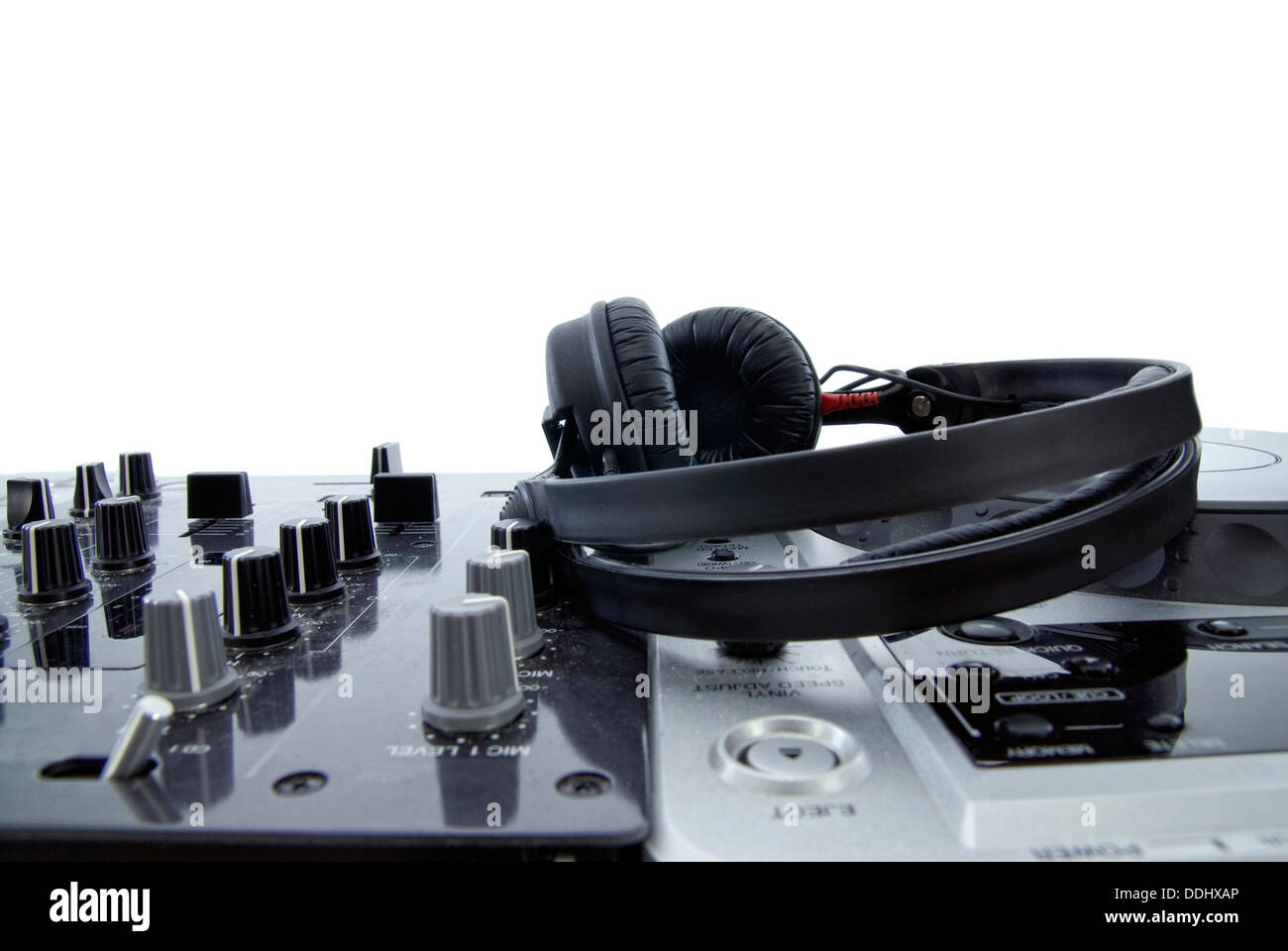 dj mixer with headphones isolated on white Stock Photo - Alamy