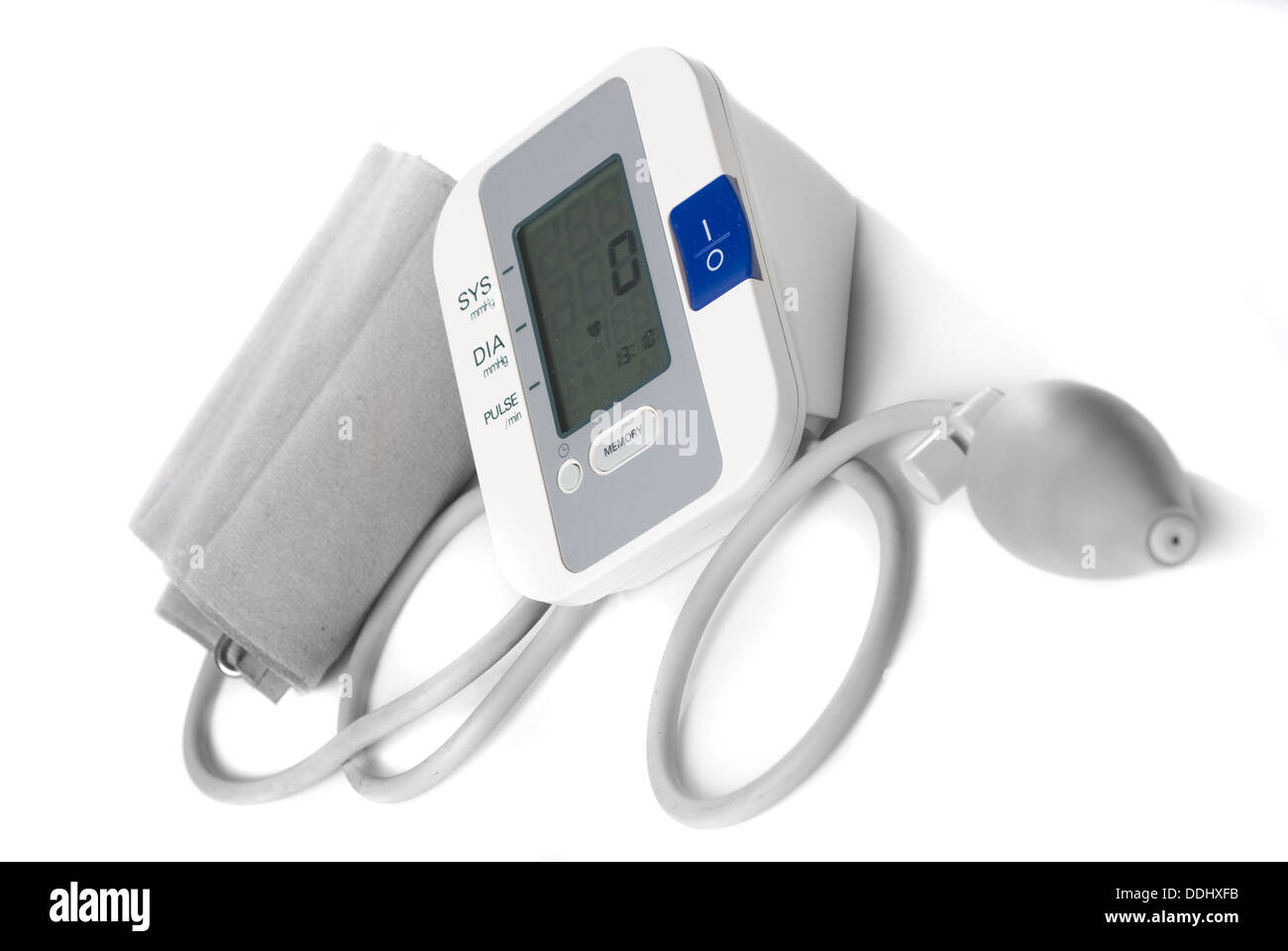 Automatic digital blood pressure monitor isolated on white Stock Photo ...