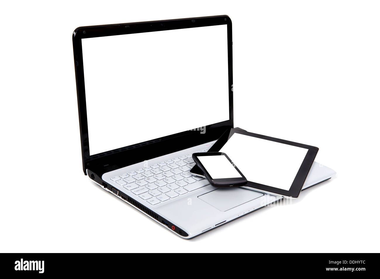 Modern laptop tablet in Cut Out Stock Images & Pictures - Alamy