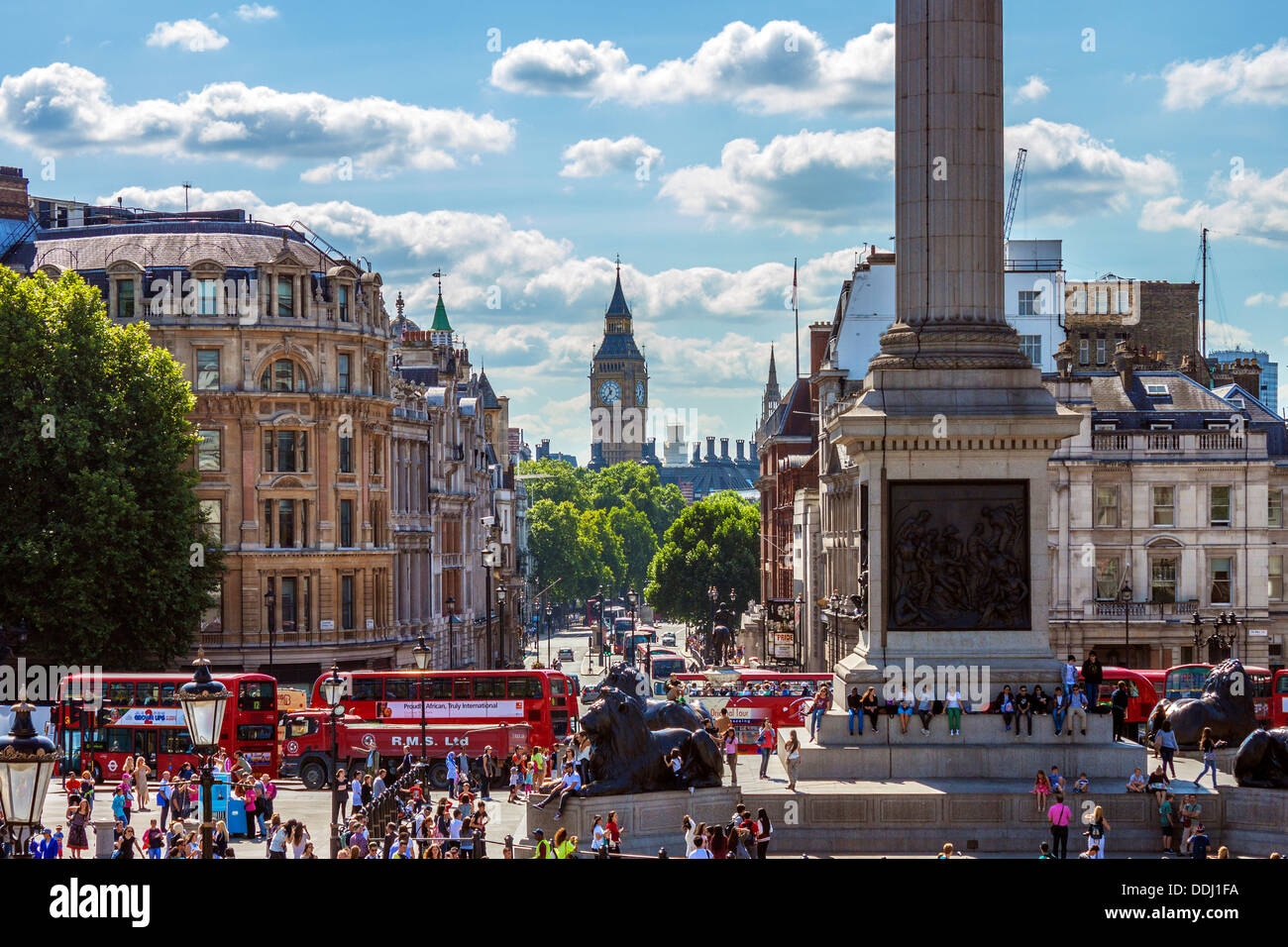 Trafalgar Square and Big Ben Stock Photo - Alamy