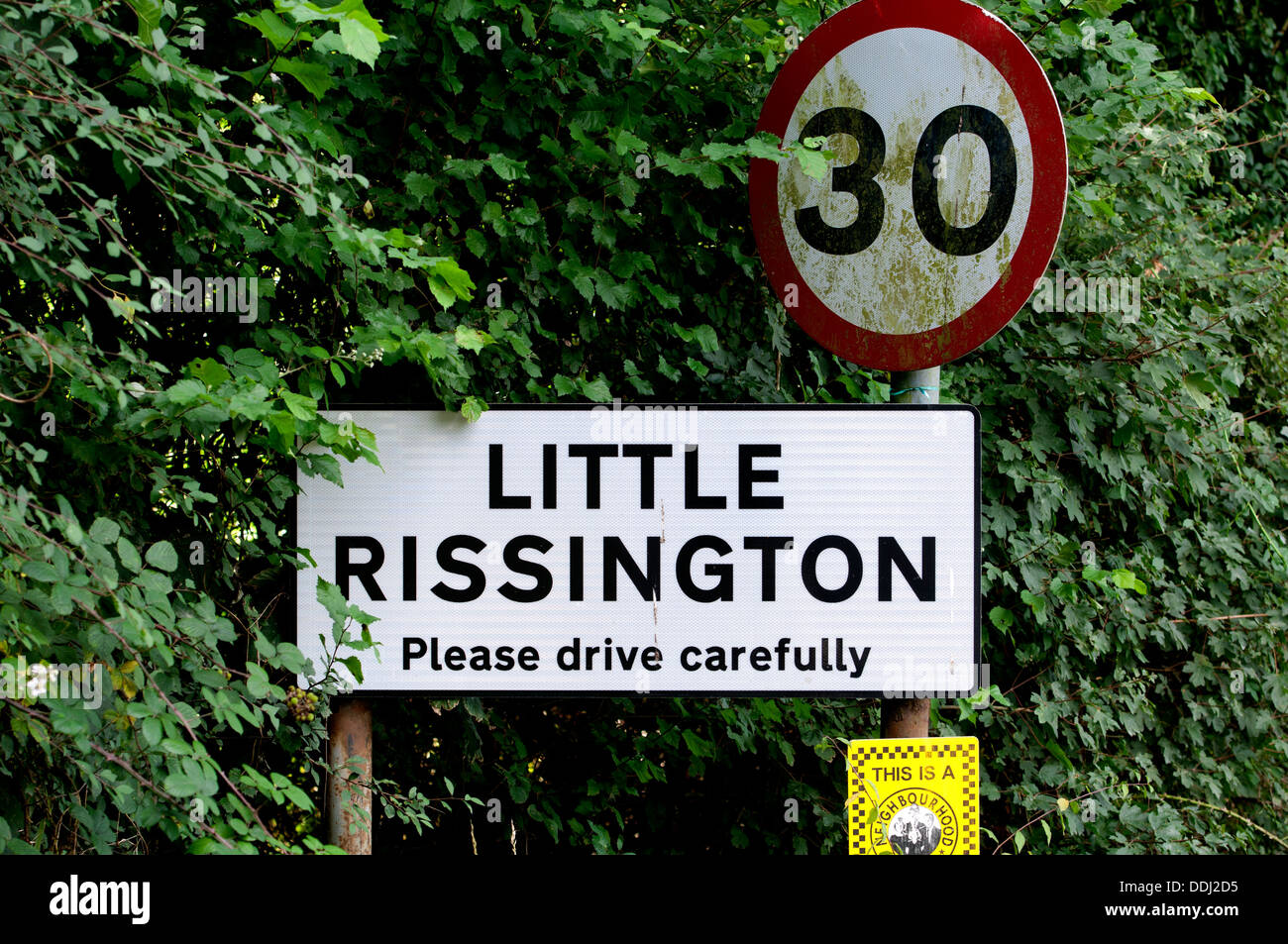 Little Rissington village sign, Gloucestershire, England, UK Stock ...