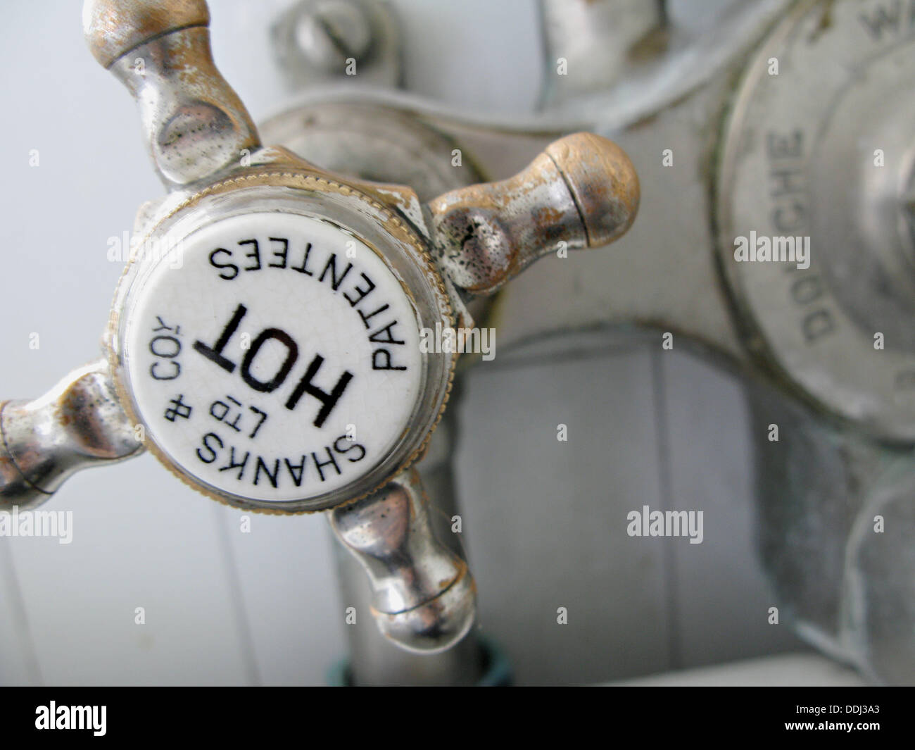 Hot water tap. England, UK Stock Photo - Alamy