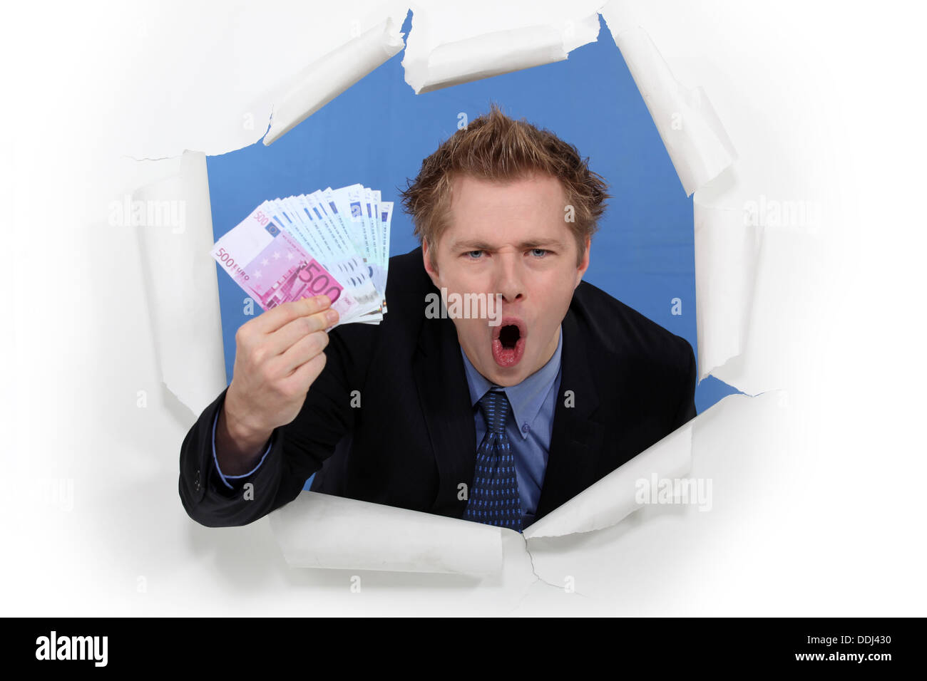 I making a tone of cash! Stock Photo - Alamy