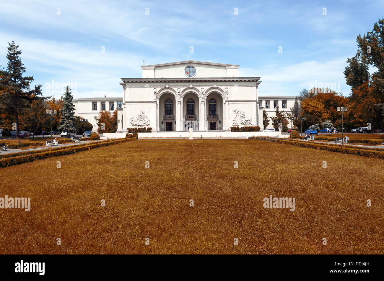 Romanian National Opera facade in Bucharest, Romania. Also called ...