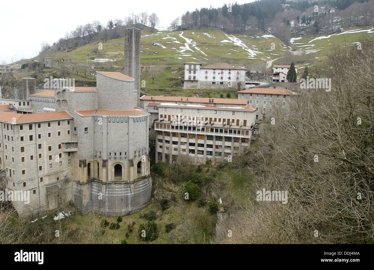 Santa María de Arantzazu temple. Guipúzcoa. Spain Stock Photo - Alamy
