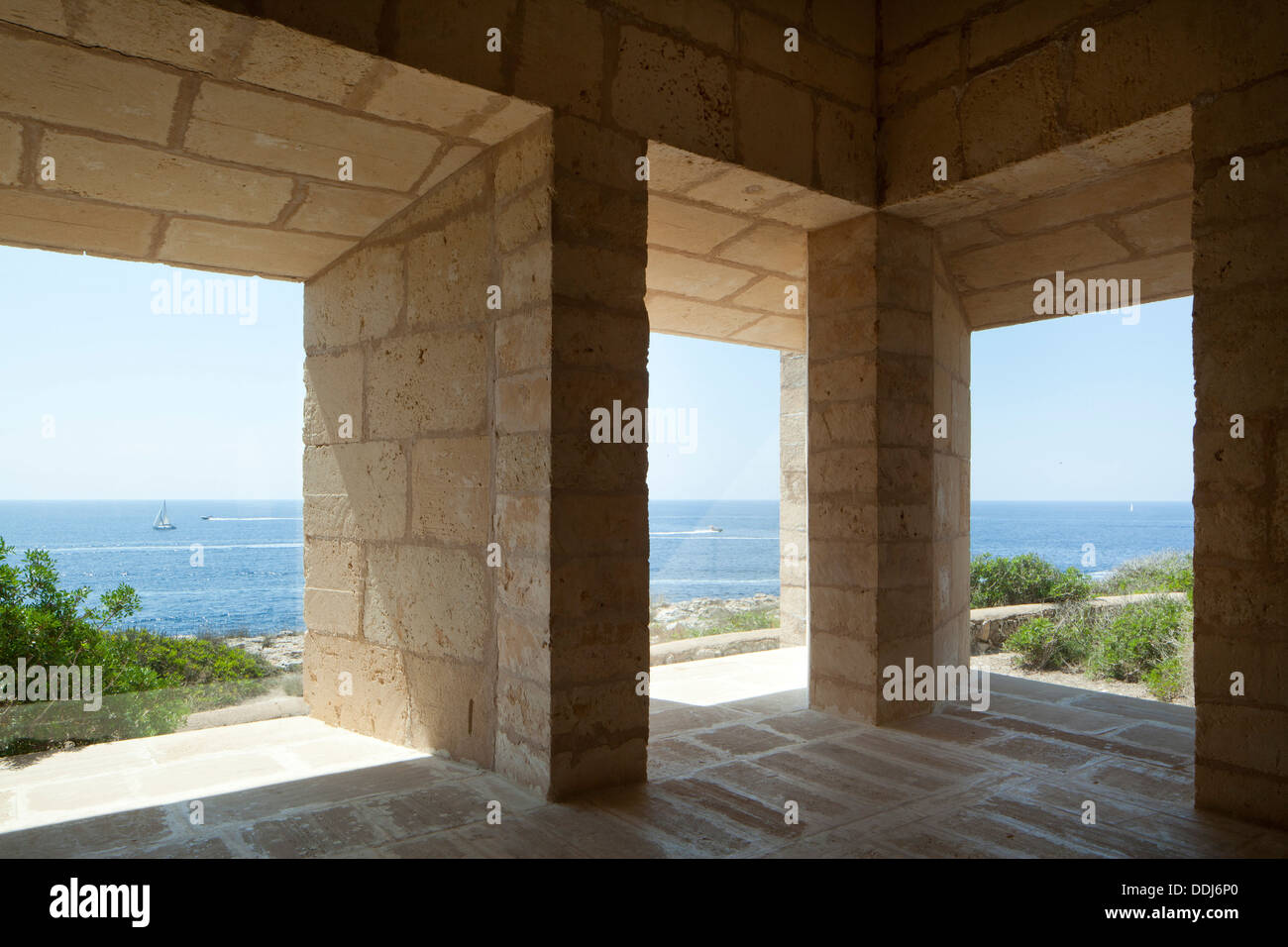 Can Lis, Mallorca, Spain. Architect: Utzon, Jorn, 1971. Living Room ...