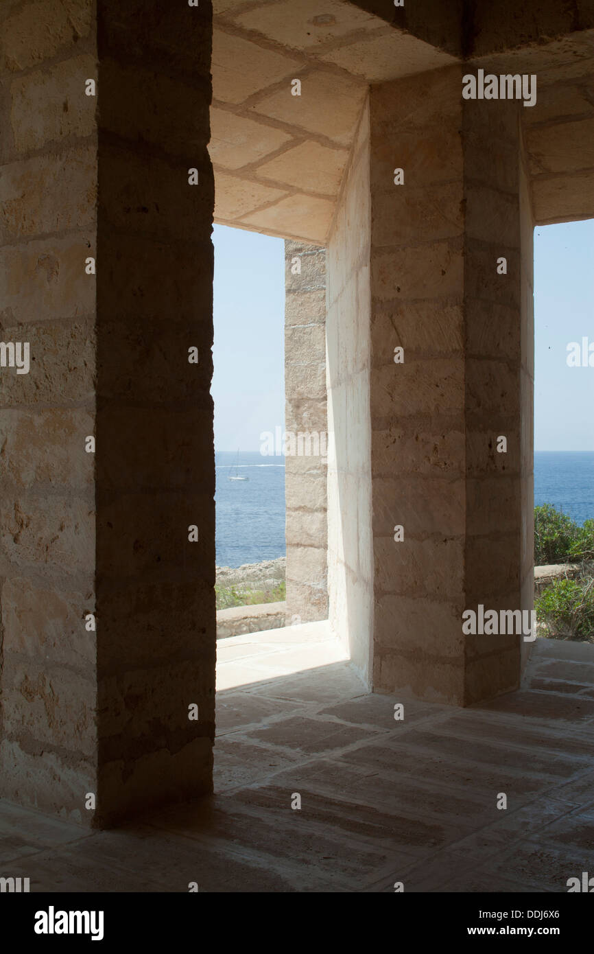 Can Lis, Mallorca, Spain. Architect: Utzon, Jorn, 1971. Living room ...