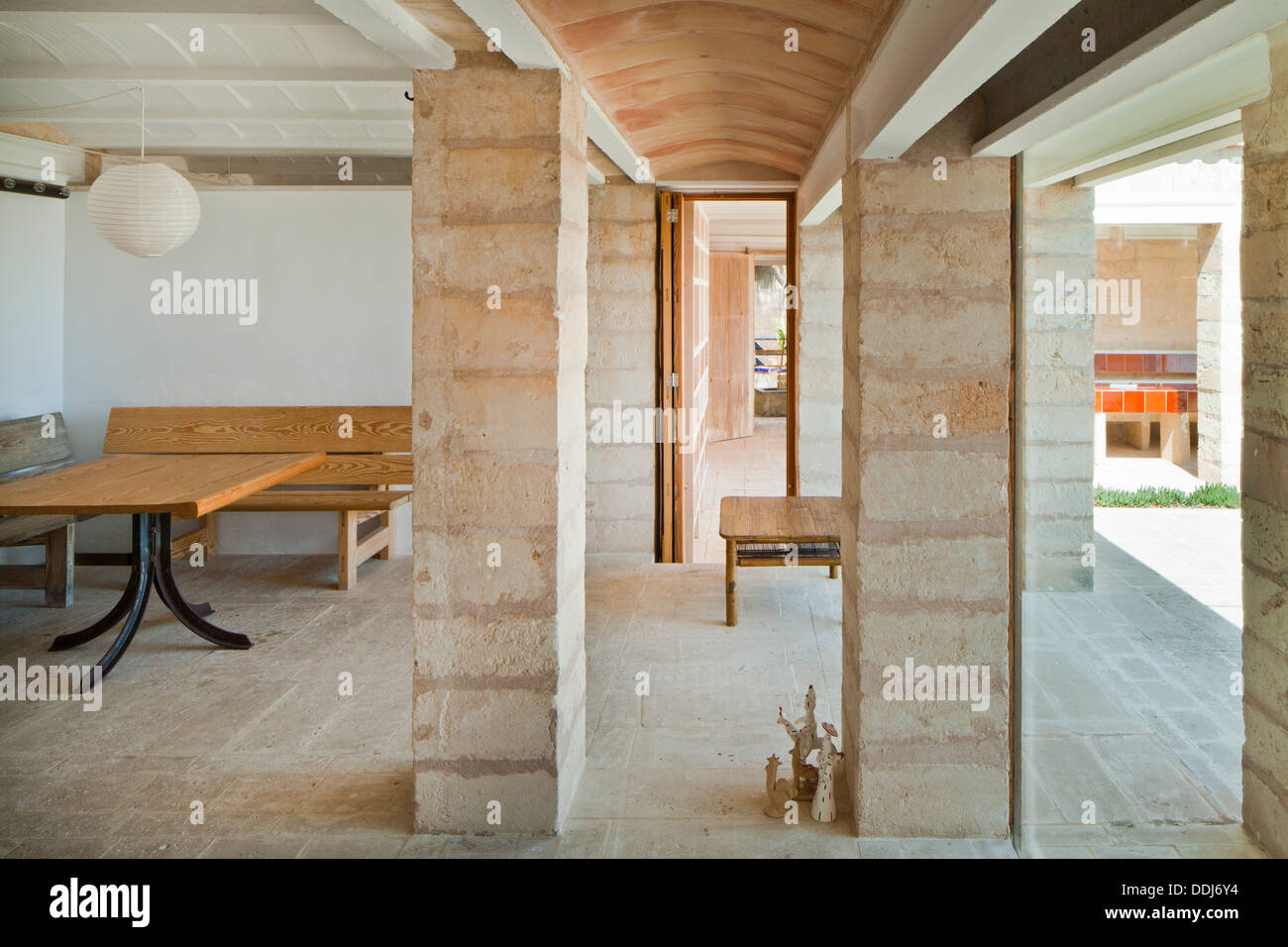 Can Lis, Mallorca, Spain. Architect: Utzon, Jorn, 1971. Dining room ...