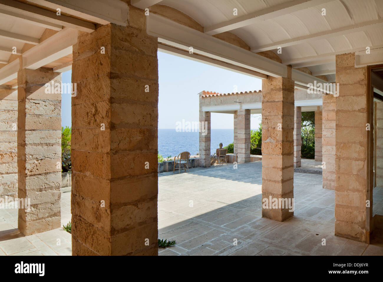 Can Lis, Mallorca, Spain. Architect: Utzon, Jorn, 1971. Main terrace ...