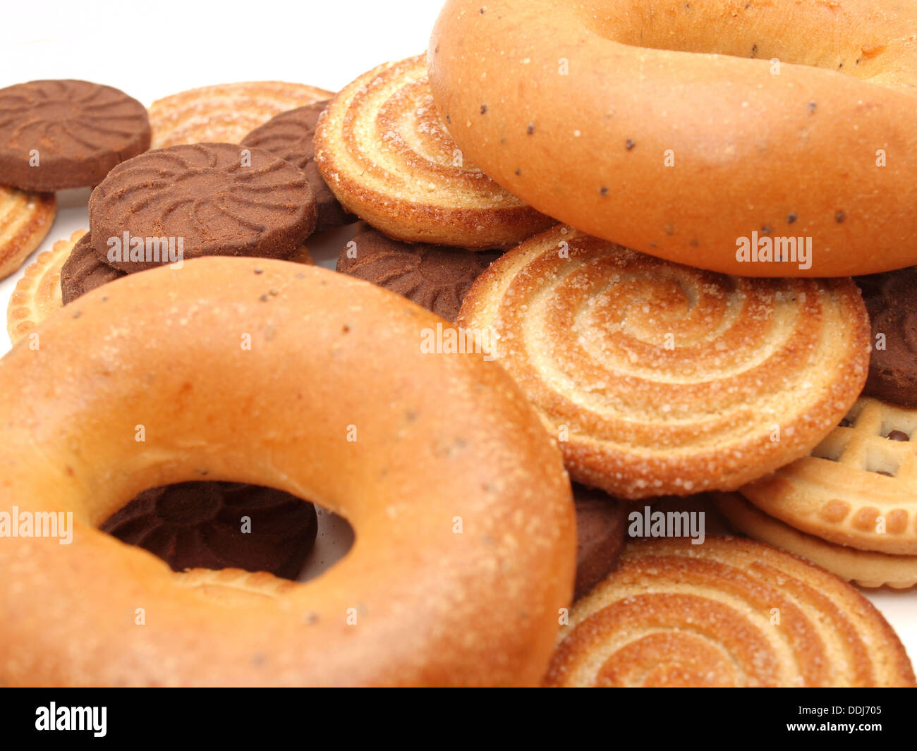 Cookies on a white background Stock Photo - Alamy
