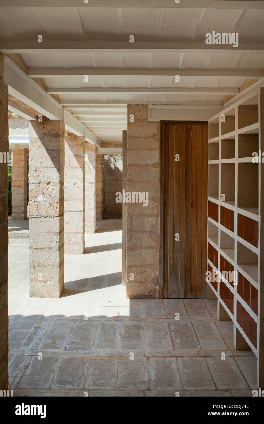 Can Lis, Mallorca, Spain. Architect: Utzon, Jorn, 1971. Looking through ...