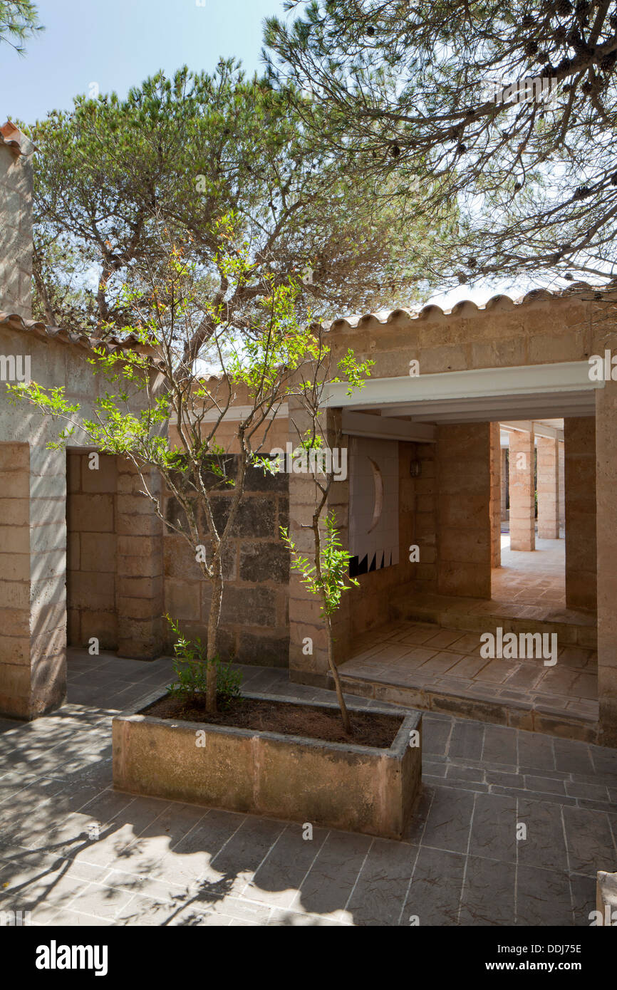 Can Lis, Mallorca, Spain. Architect: Utzon, Jorn, 1971. View across ...