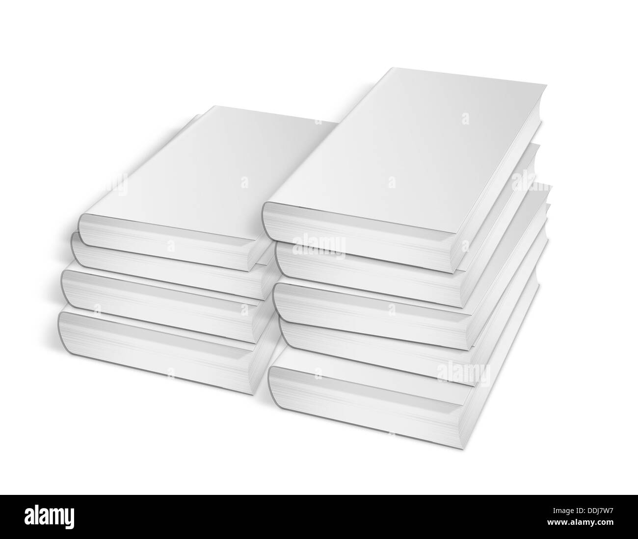collection of various blank white books on white background Stock Photo ...