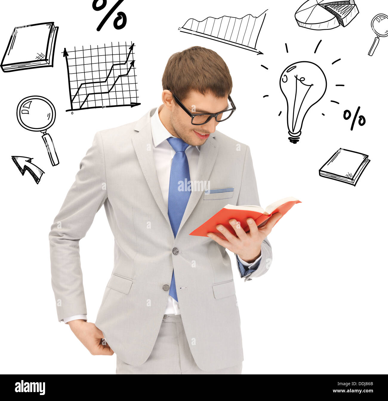 happy man with book Stock Photo - Alamy