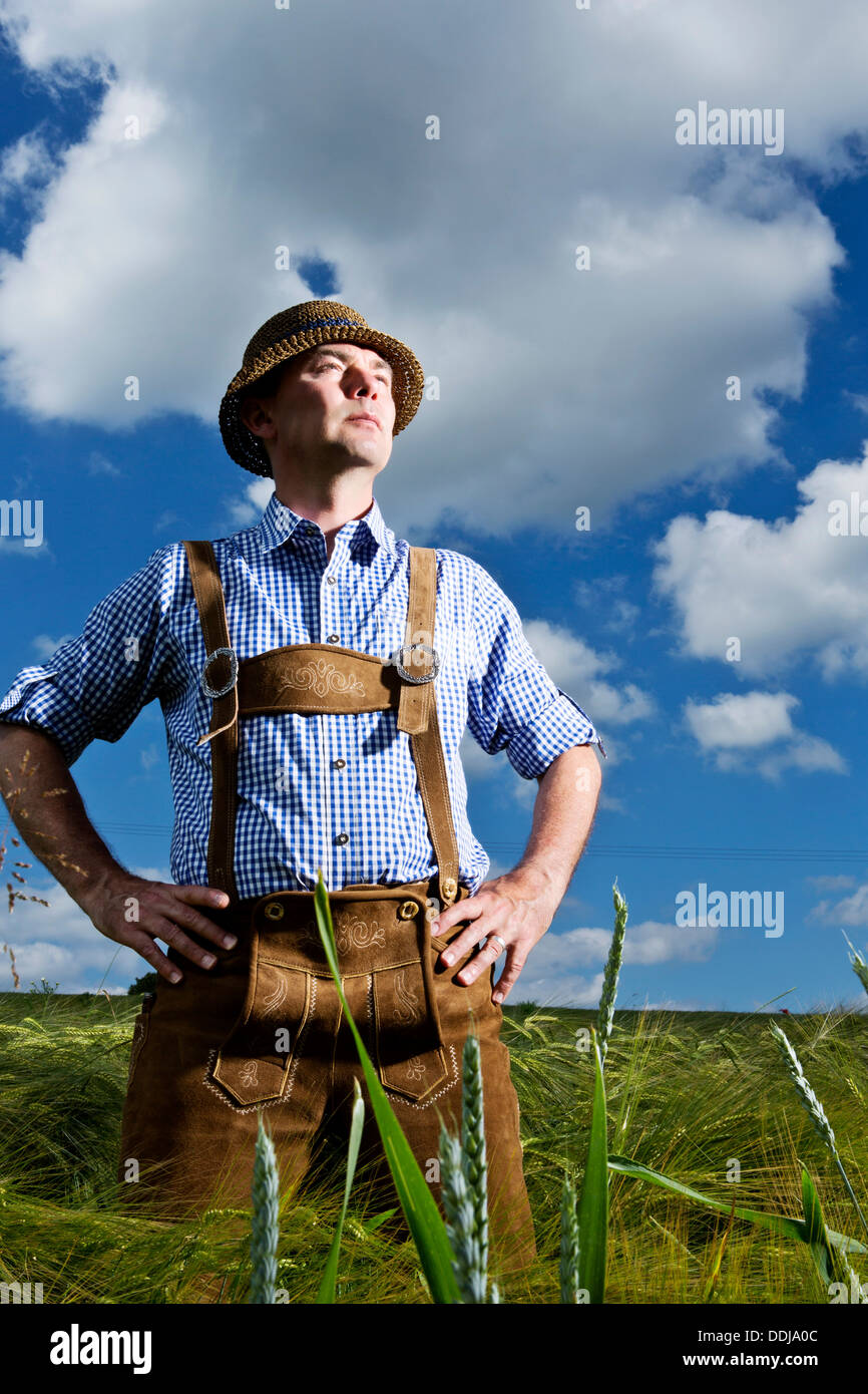 Farmer in lederhosen hi-res stock photography and images - Alamy