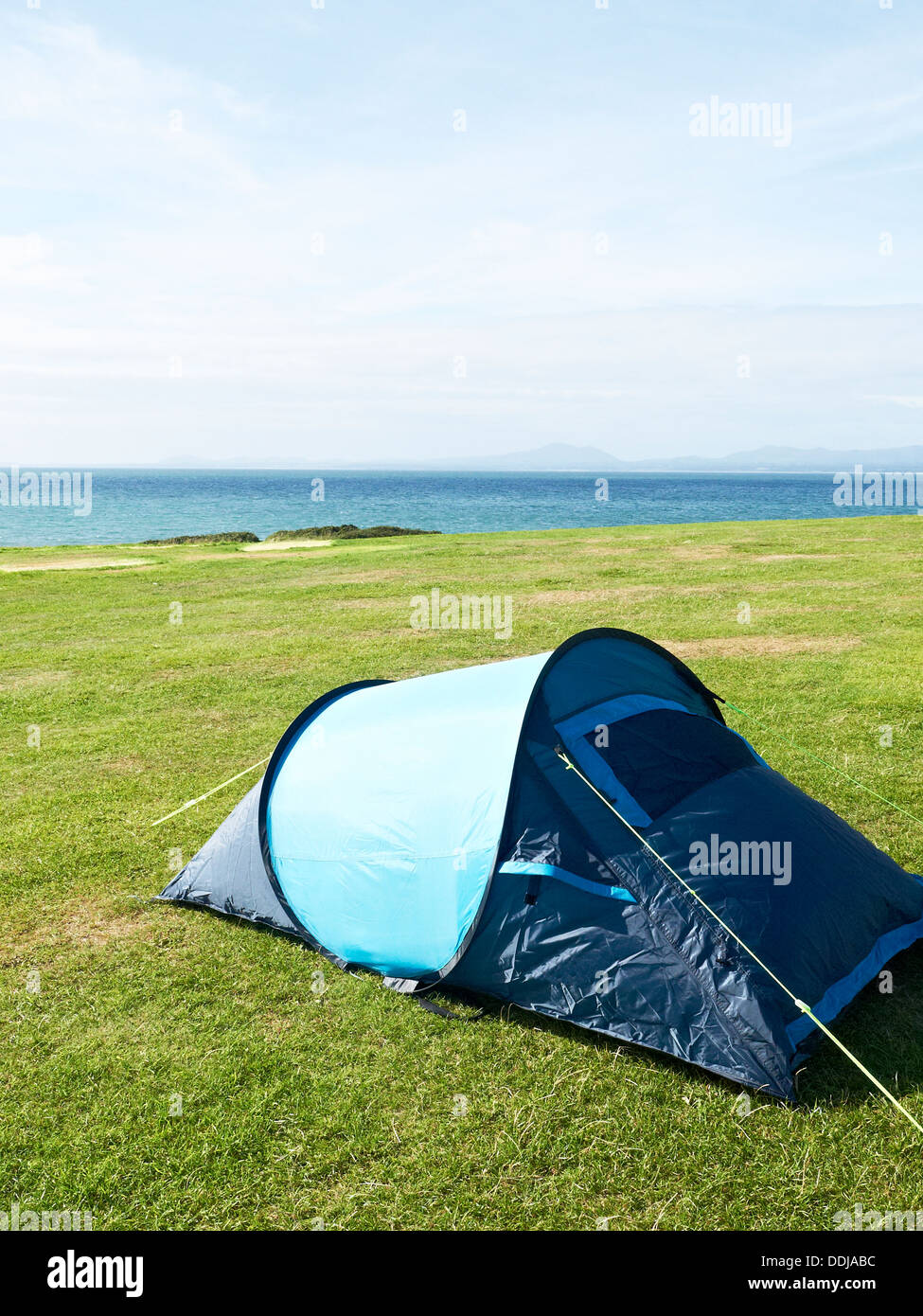 Single tent on campsite UK Stock Photo - Alamy