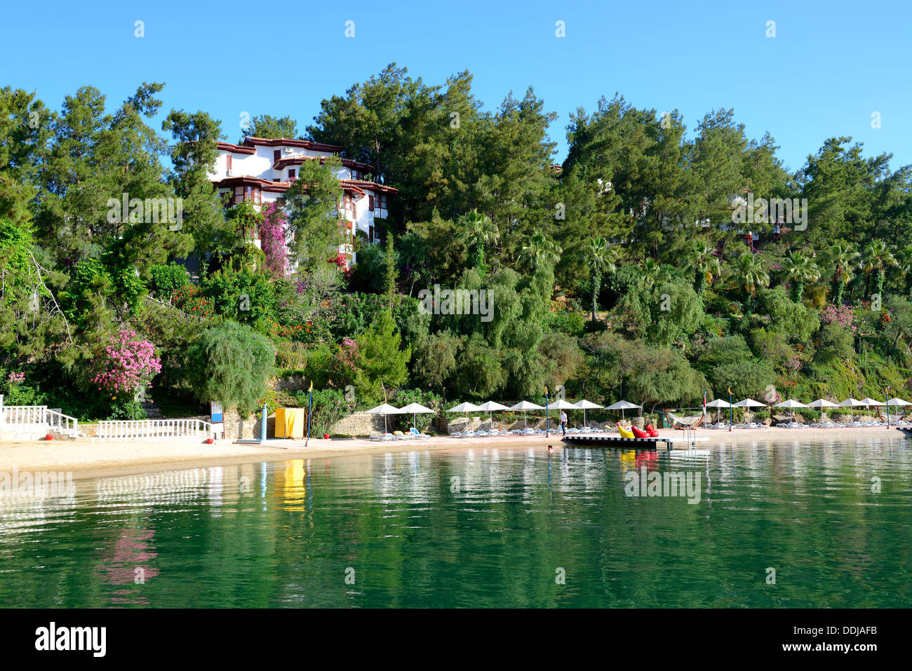 Beach on turkish resort, Fethiye, Turkey Stock Photo - Alamy
