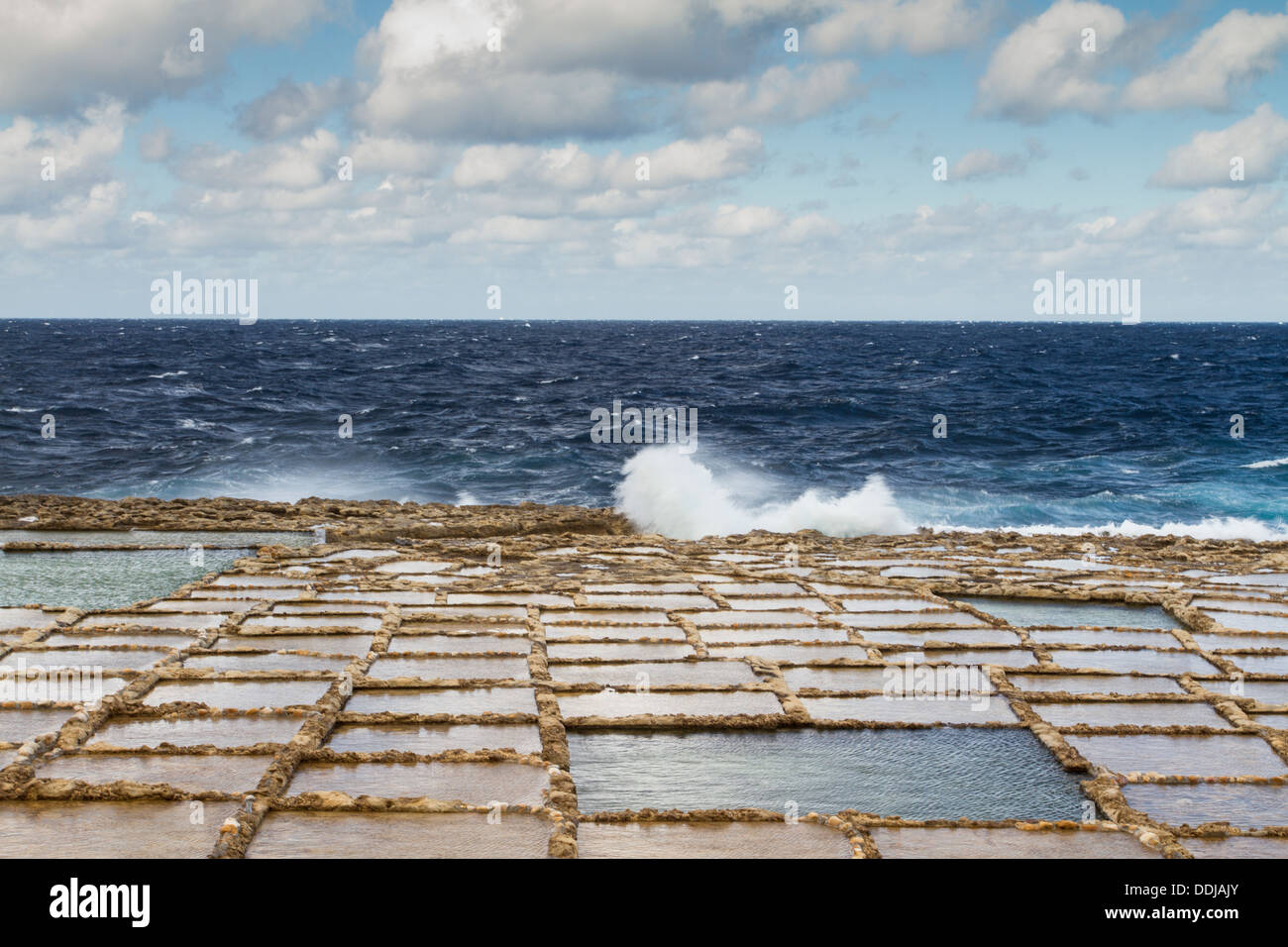 Salt Pans in Gozo Island, Malta Stock Photo - Alamy