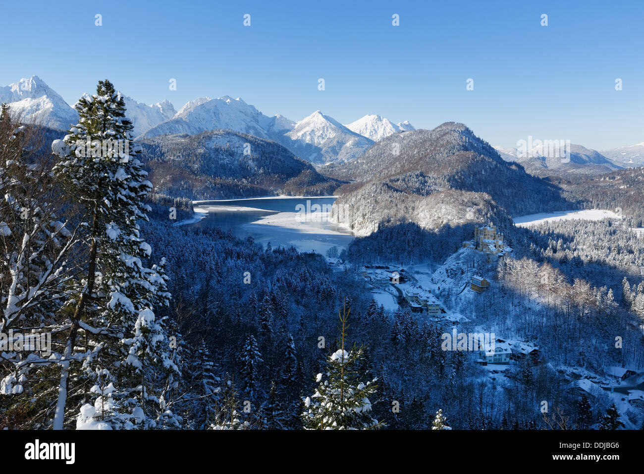 Germany, Bavaria, View of Lake Alpsee Stock Photo - Alamy