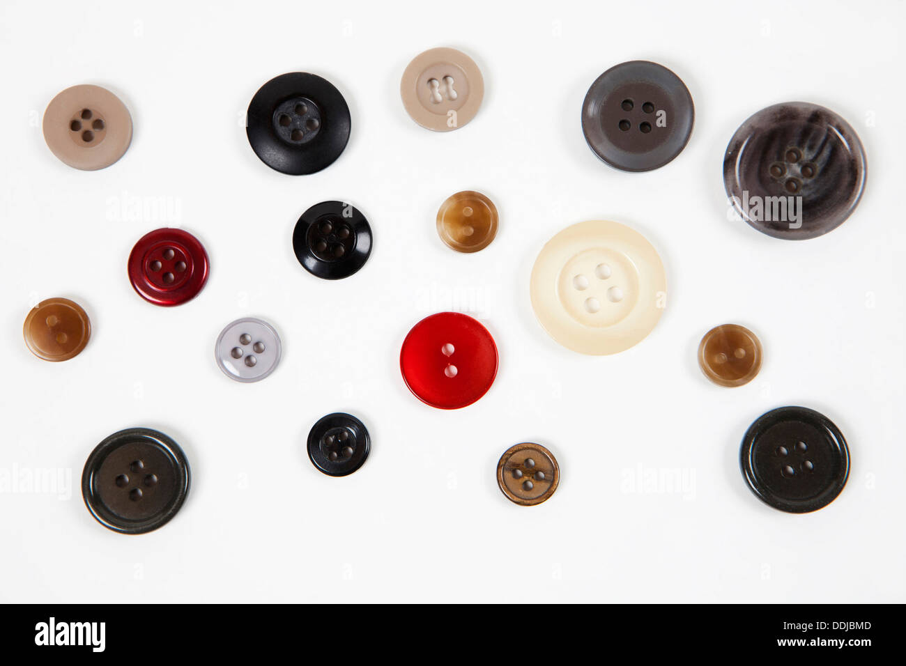 Varieties of button on white background, close up Stock Photo - Alamy