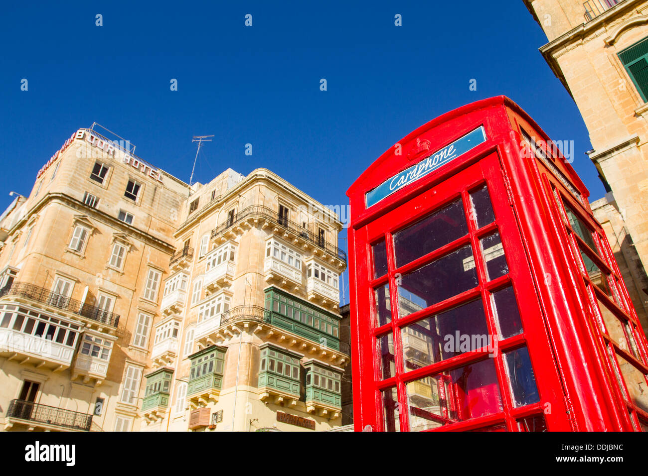 Red phone booth in Valletta, Malta Stock Photo - Alamy