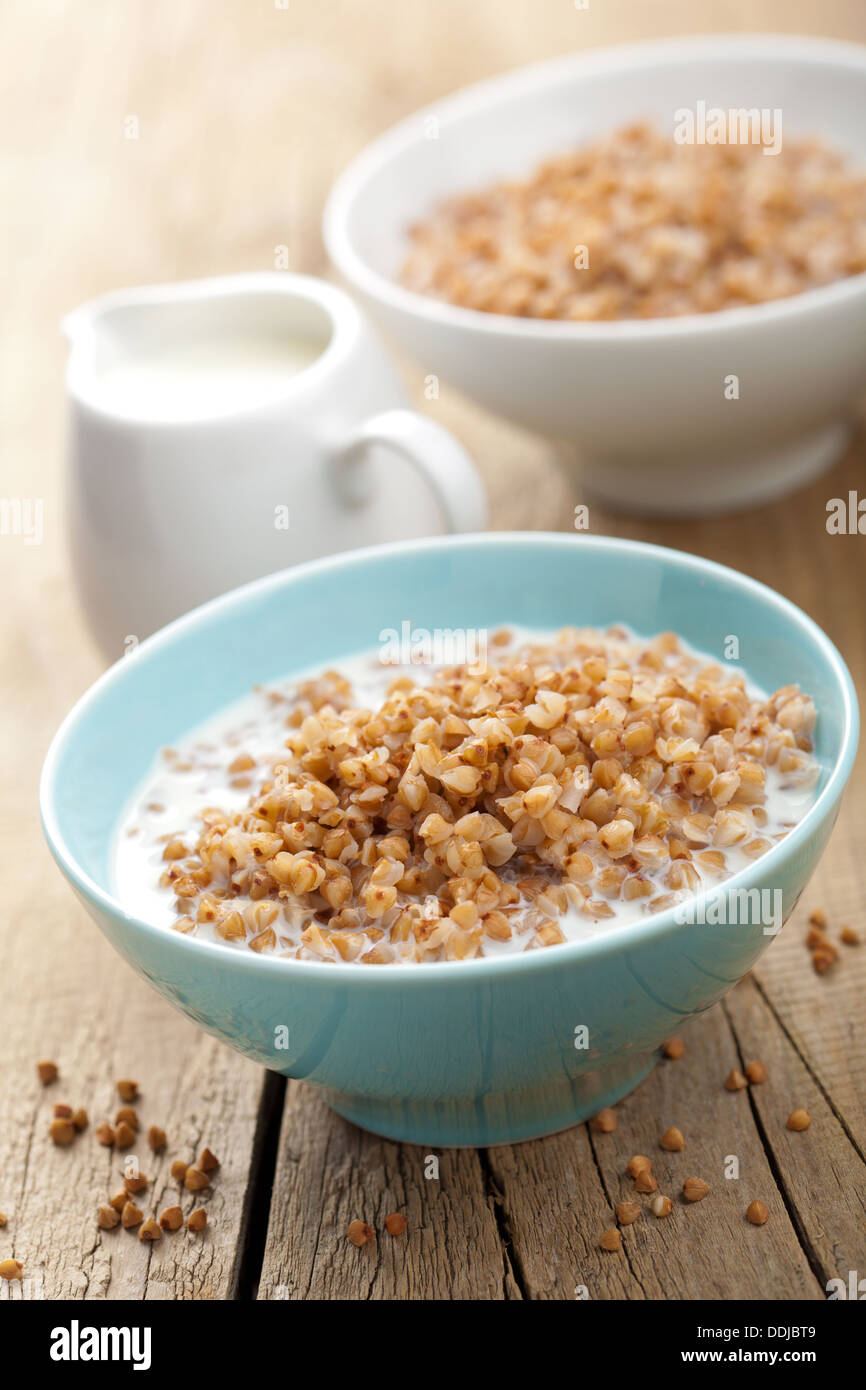 buckwheat groats with milk Stock Photo - Alamy